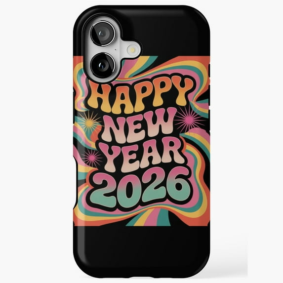 Golden Celebration Happy New Year 2026 Design iPhone 17 to 11 Pro Max ...