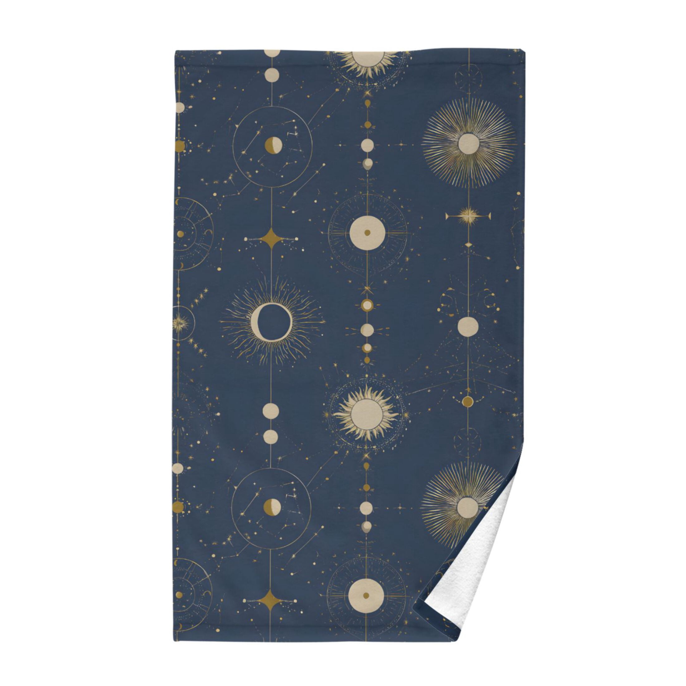 Golden Celestial Map Bath Towel 100% Cotton Soft Thick High Absorbency ...