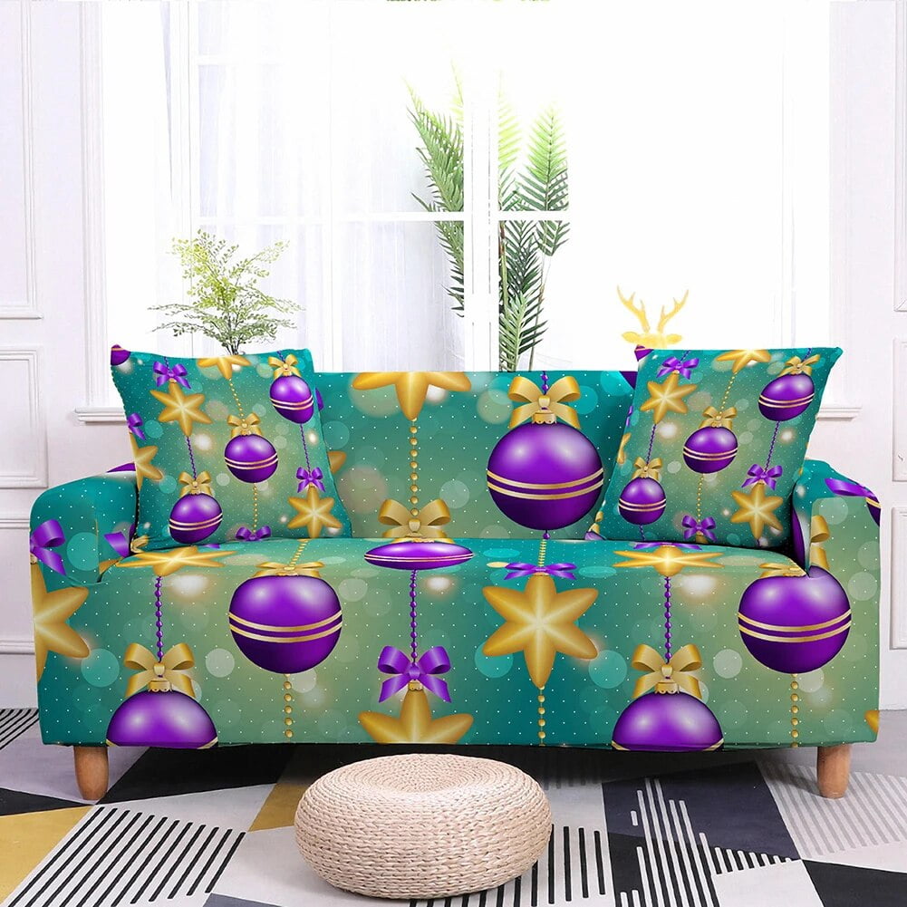 Golden Chain Print Sofa Cover Polyester Stretch Couch Cover For Living ...