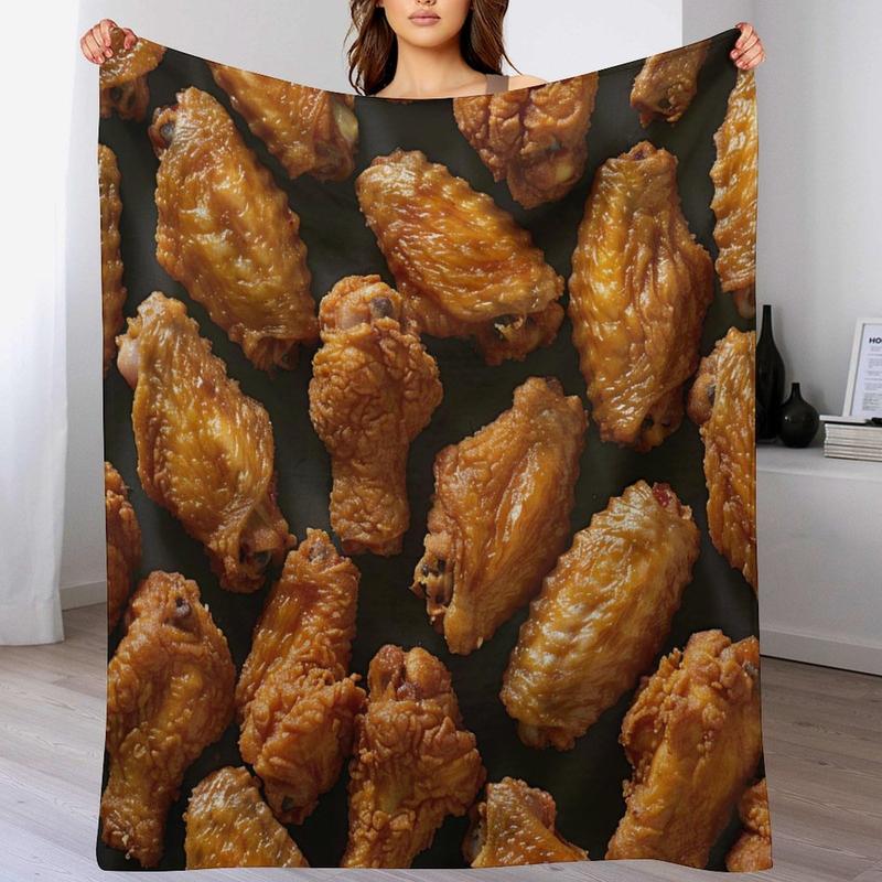 Golden Chicken Nuggets 3D Funny Realistic Food Ultra-Soft Throw Blanket ...