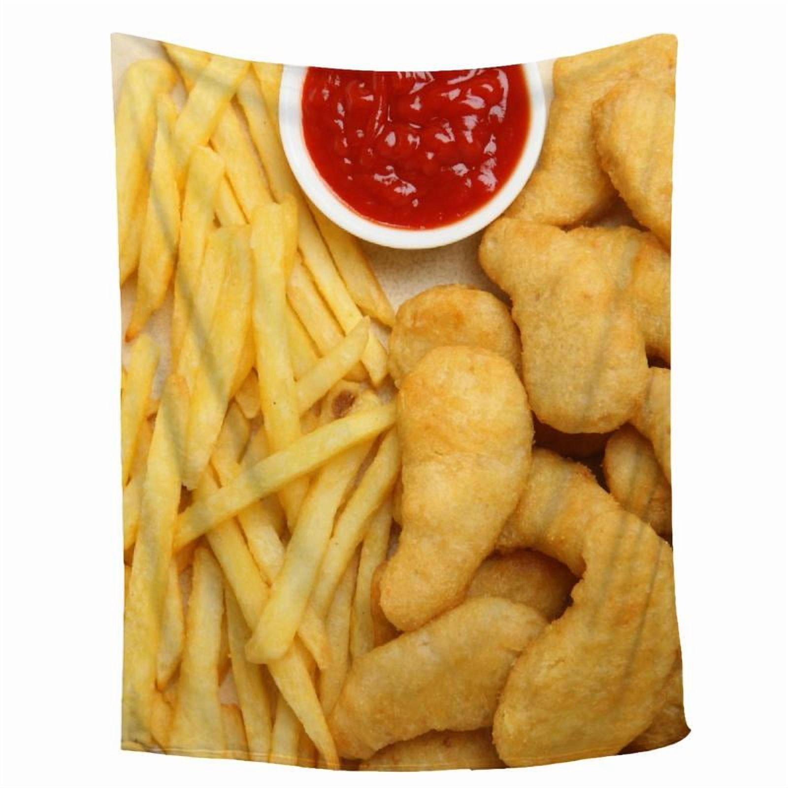 Golden Chicken Nuggets 3D Funny Realistic Food Ultra-Soft Throw Blanket ...