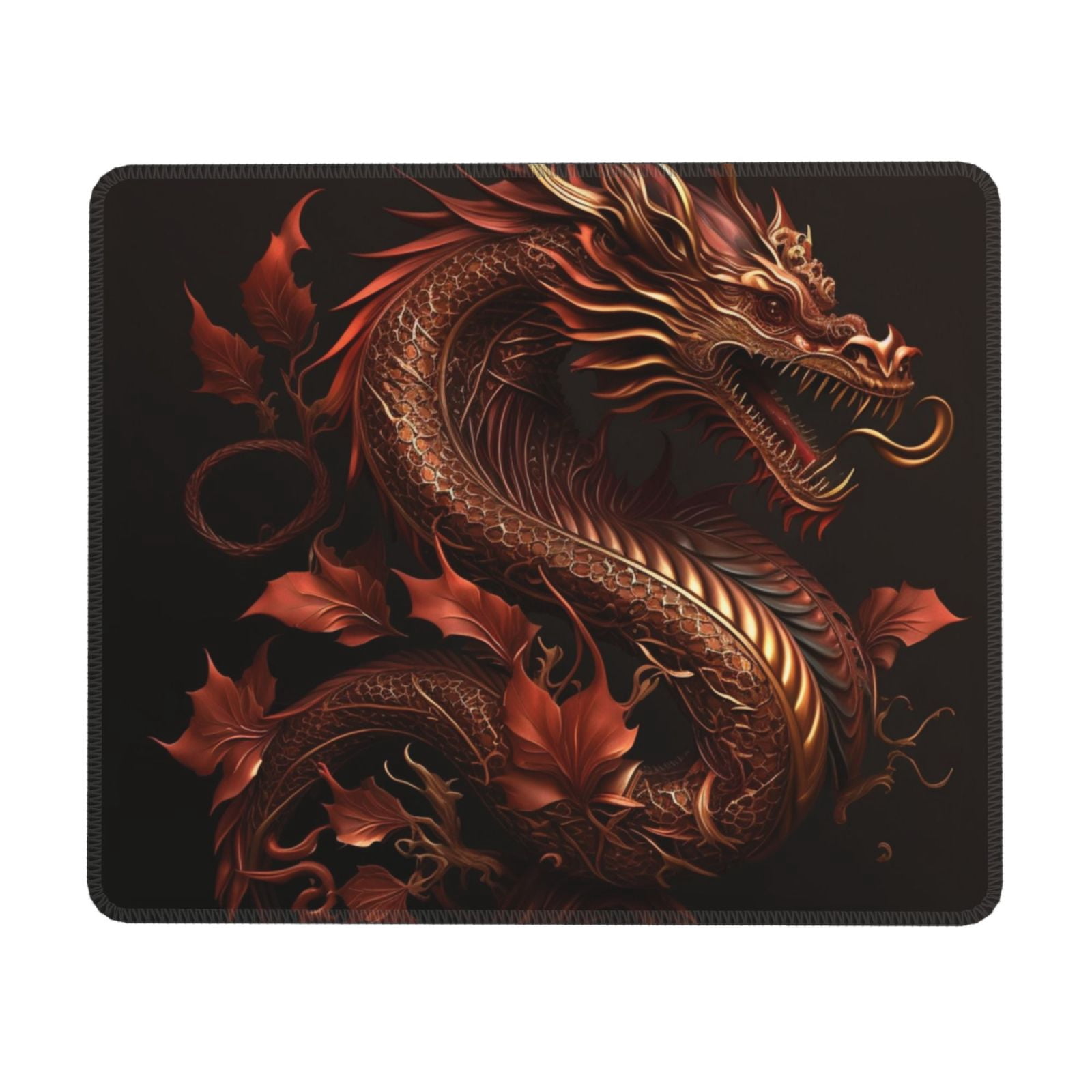 Golden Chinese Dragon Red Art Mouse Pad Non-Slip Rubber Gaming Mousepad ...