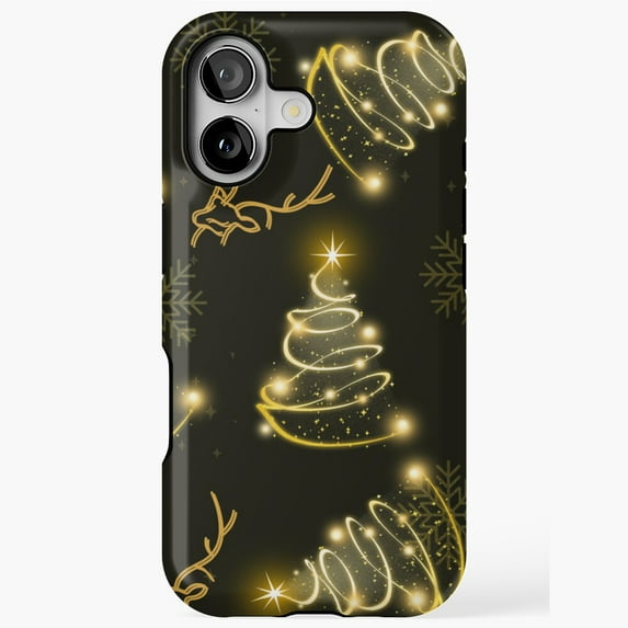 Golden Christmas Tree Star Blessing iPhone Case 17 to 11 Pro Max ...