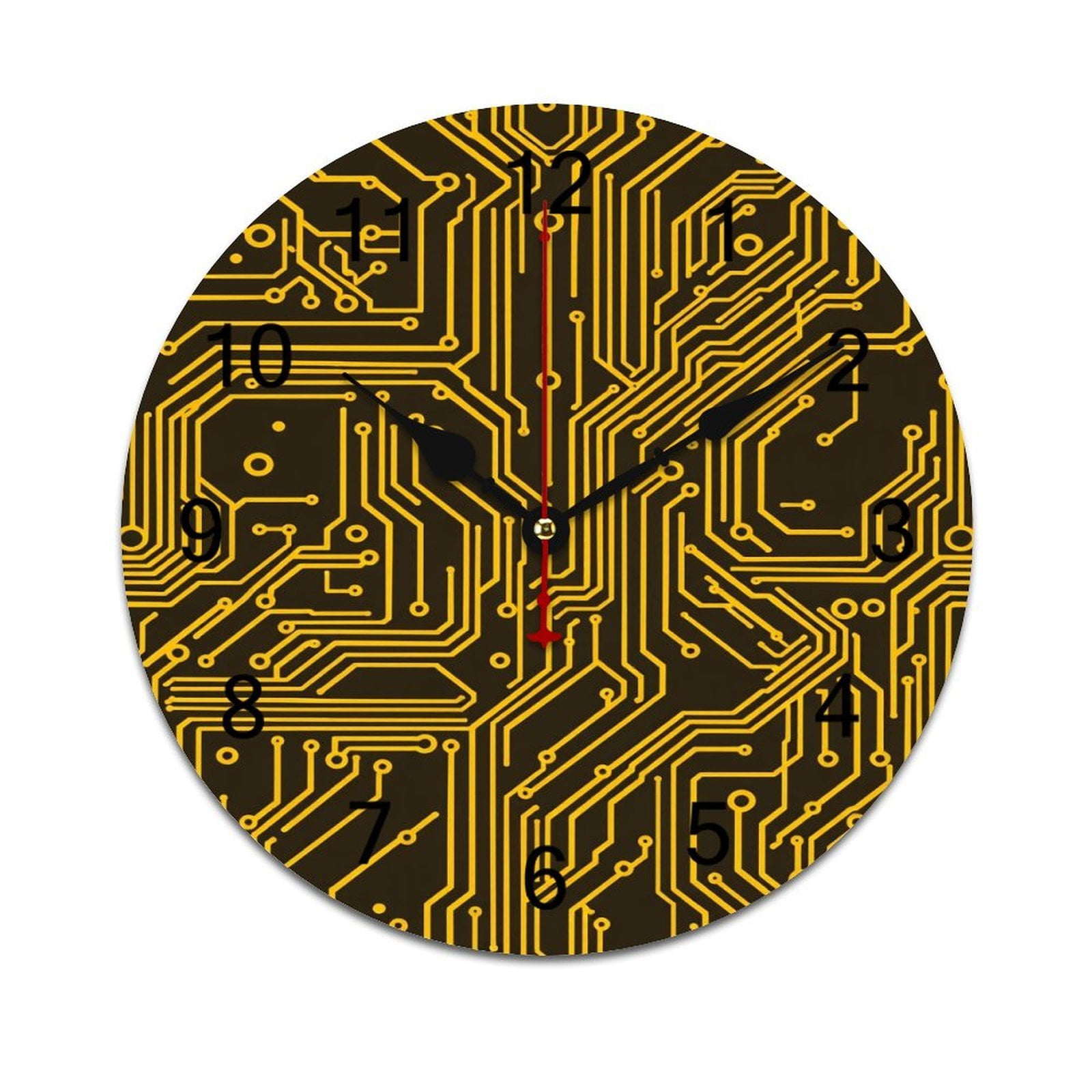 Golden Circuit Board Silent Wall Clock Movement Battery Clock Mechanism ...