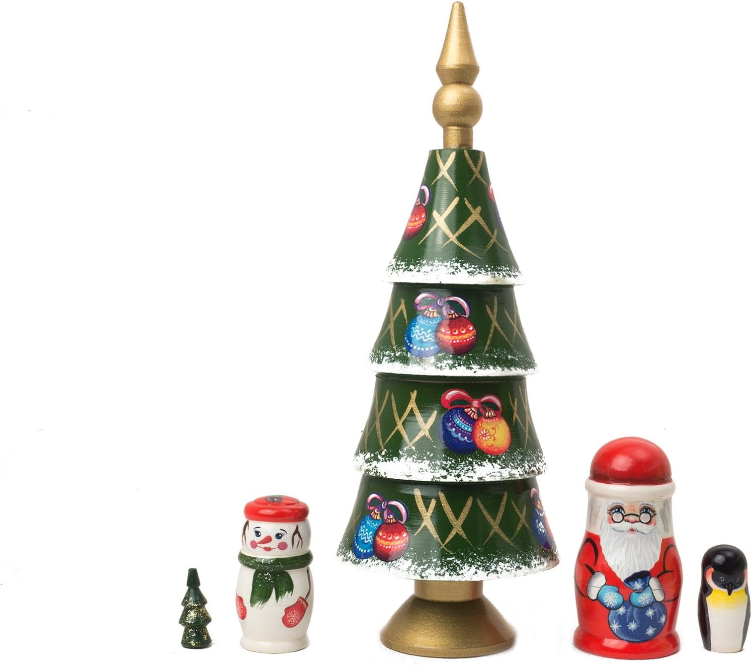 Golden Cockerel Russian Father Frost Christmas Tree Nesting Doll ...