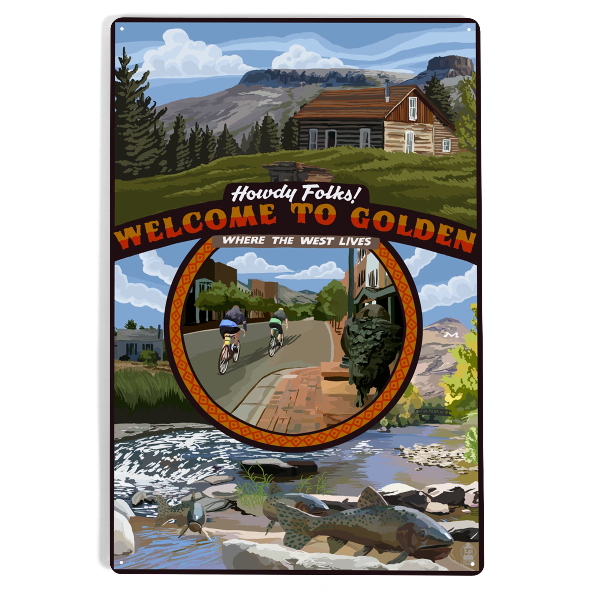 Golden, Colorado Town Scenes (12x18 Aluminum Art, Indoor Outdoor Metal ...