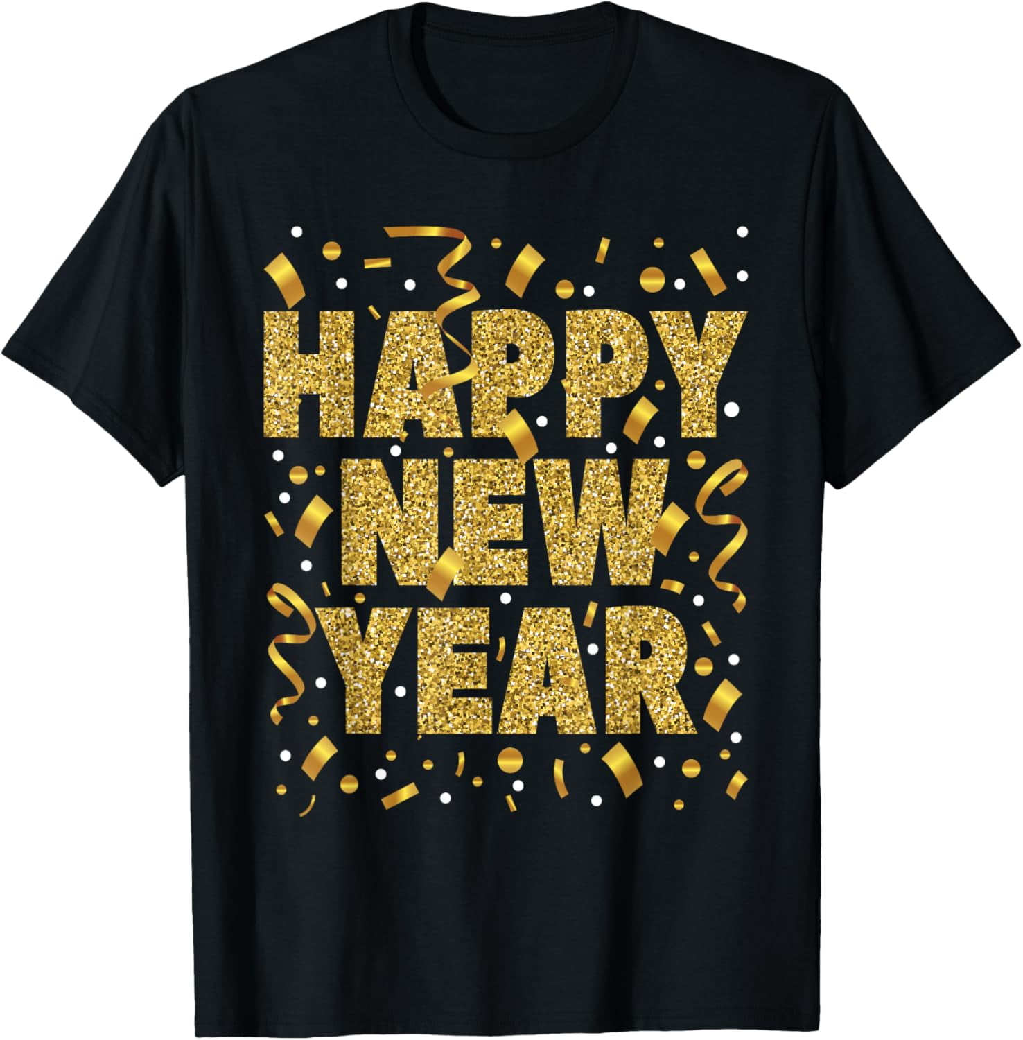 Golden Confetti - New Year's Eve Happy New Year T-Shirt Tops Tee ...