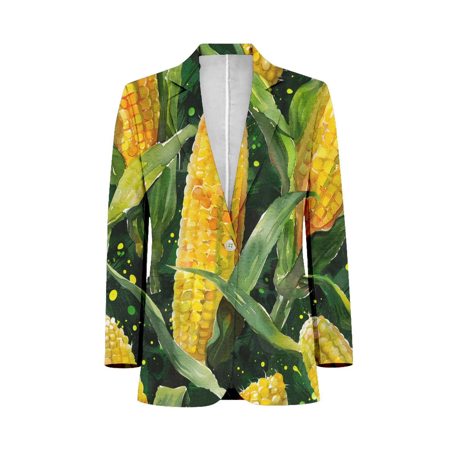 Golden Corn And Kernels Pattern Mens Suits Shawl Collar Slim Fit Suit ...