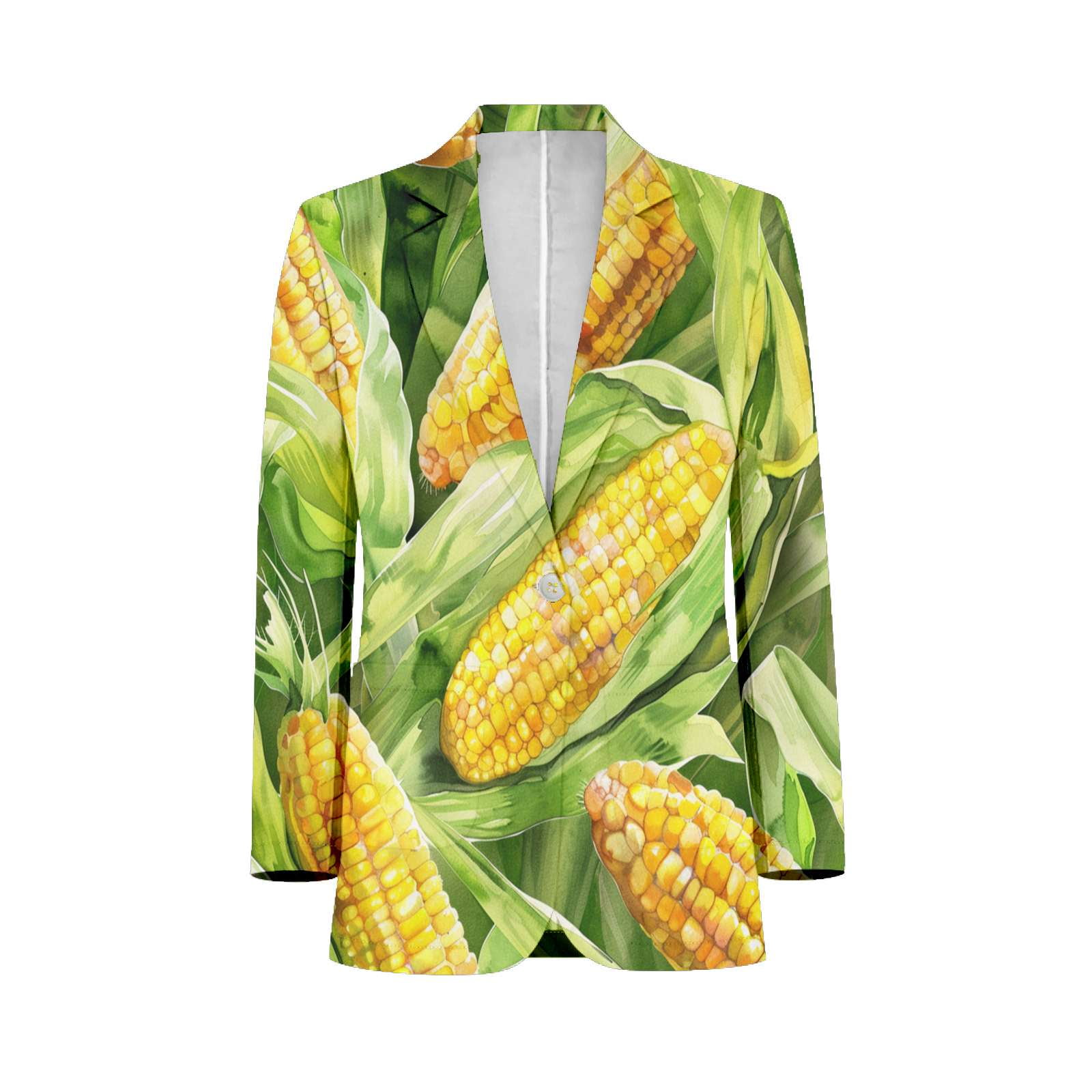 Golden Corn And Kernels Pattern Mens Suits Shawl Collar Slim Fit Suit ...