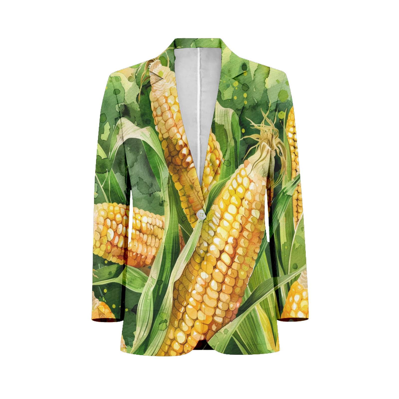 Golden Corn And Kernels Pattern Mens Suits Shawl Collar Slim Fit Suit ...