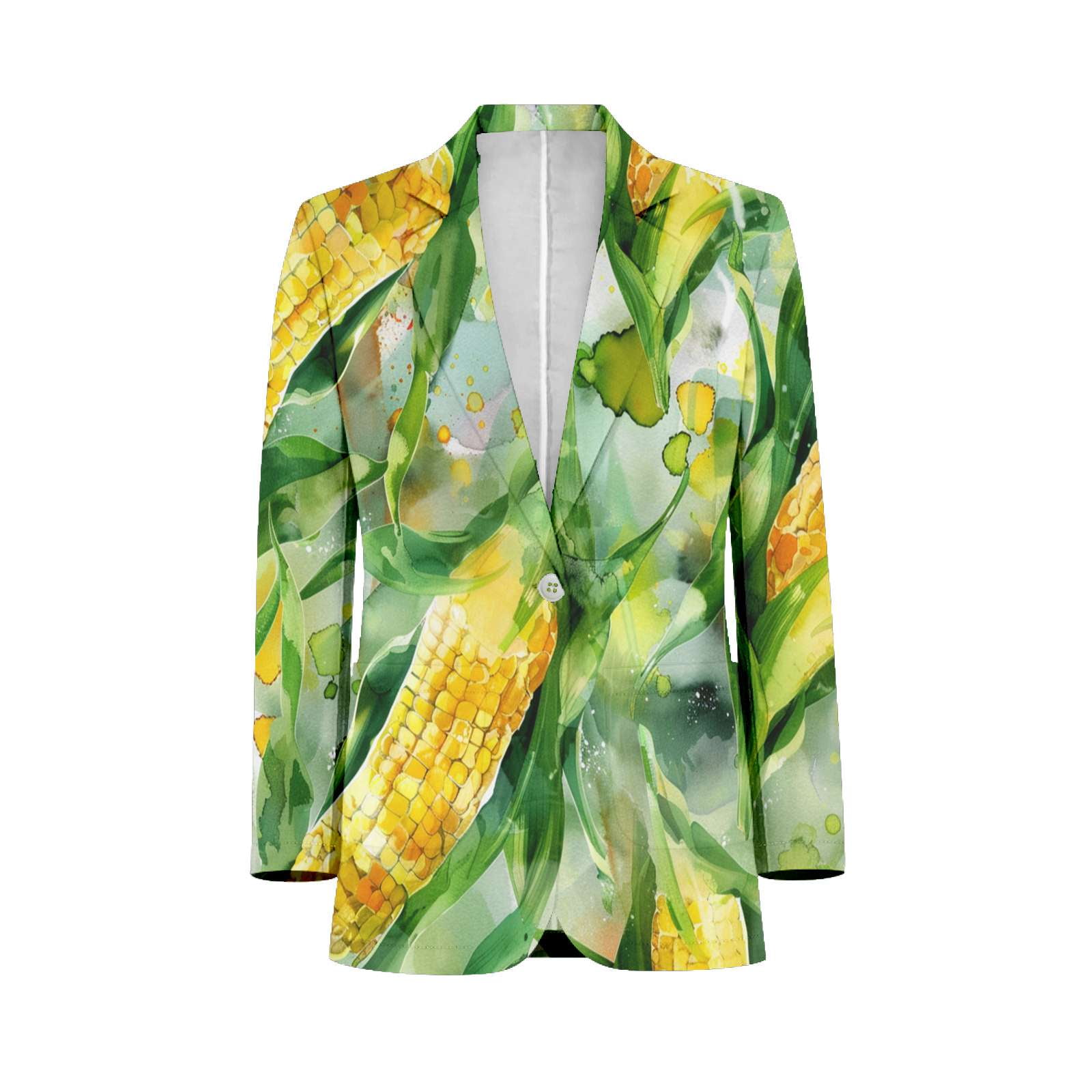 Golden Corn And Kernels Pattern Mens Suits Shawl Collar Slim Fit Suit ...
