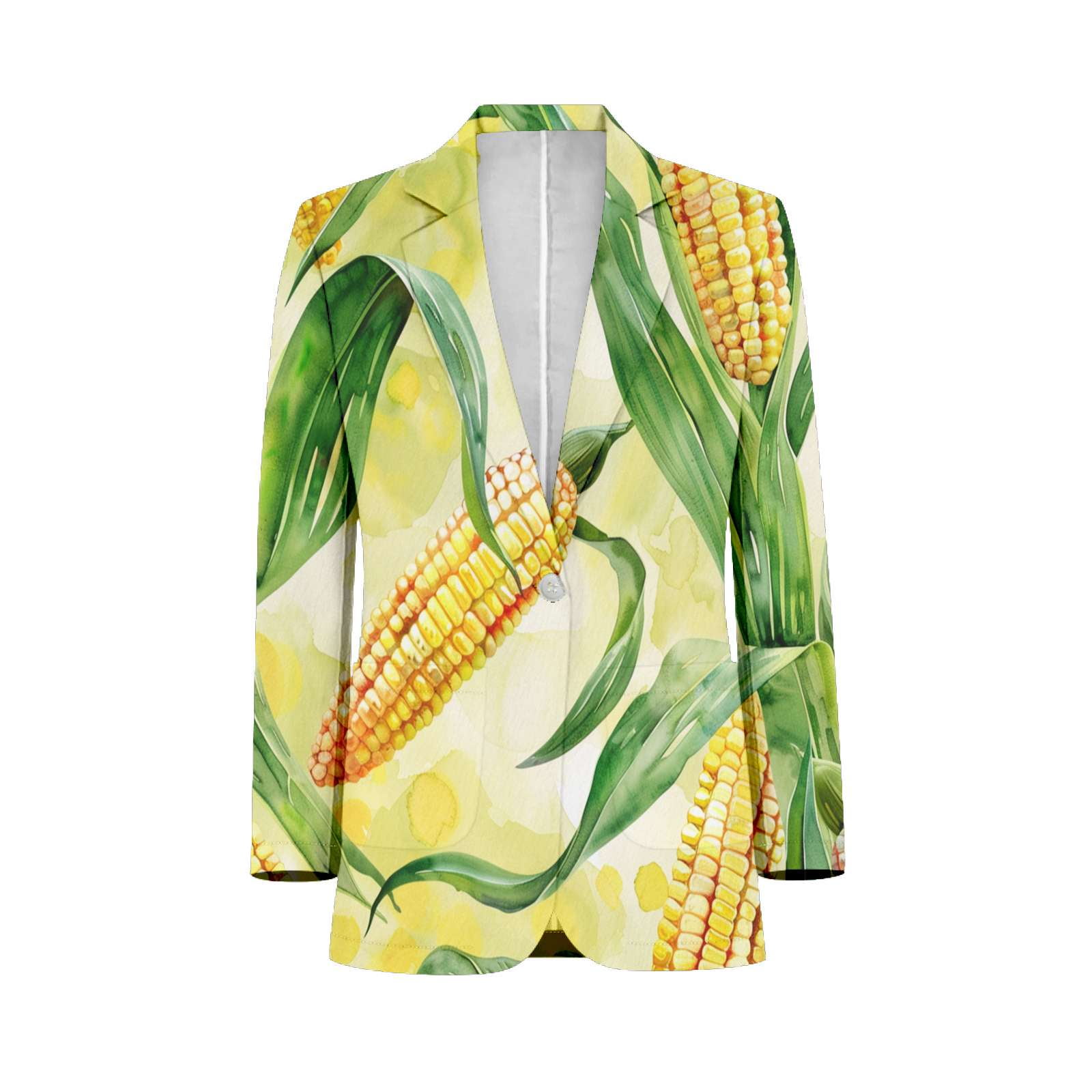 Golden Corn And Kernels Pattern Mens Suits Shawl Collar Slim Fit Suit ...