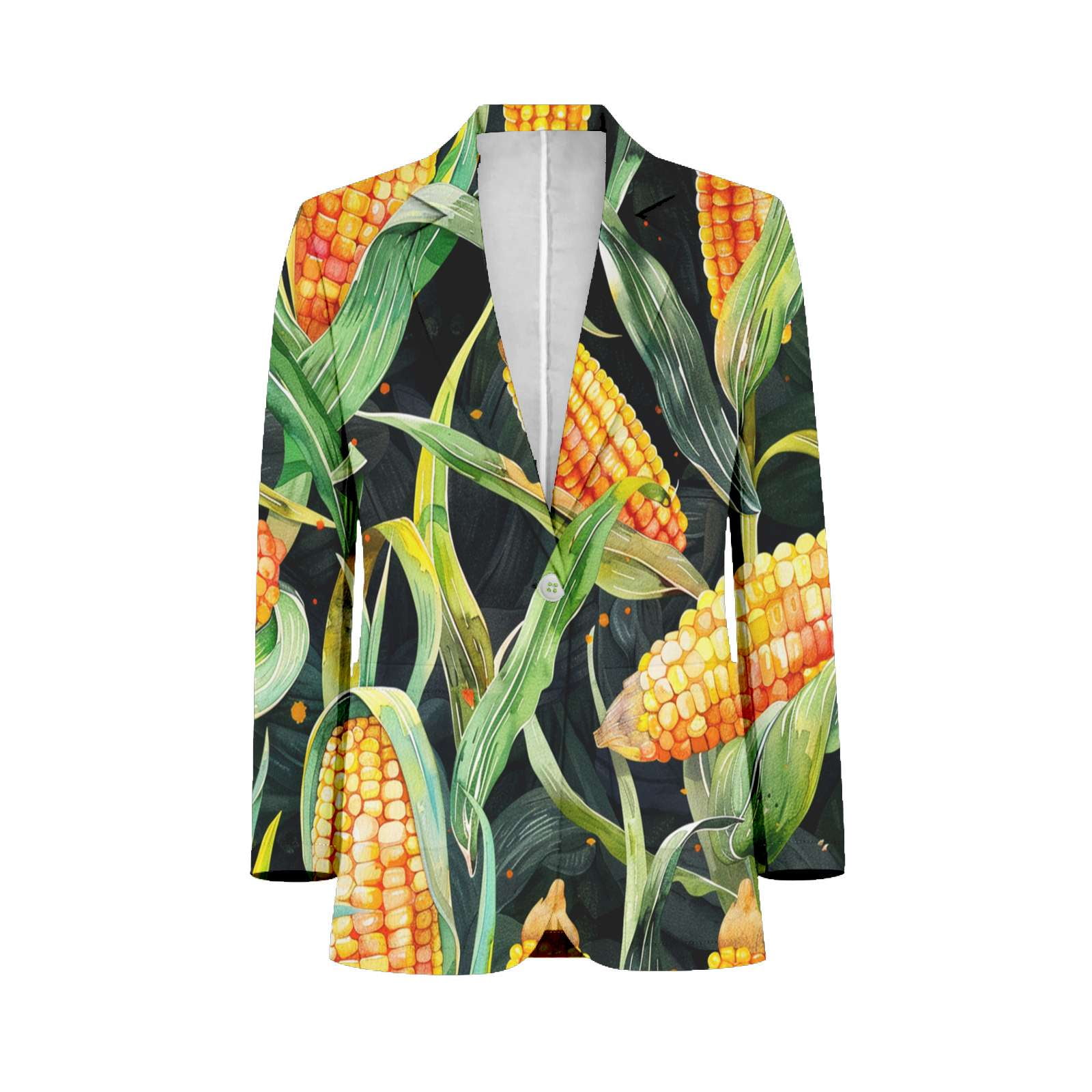 Golden Corn And Kernels Pattern Mens Suits Shawl Collar Slim Fit Suit ...