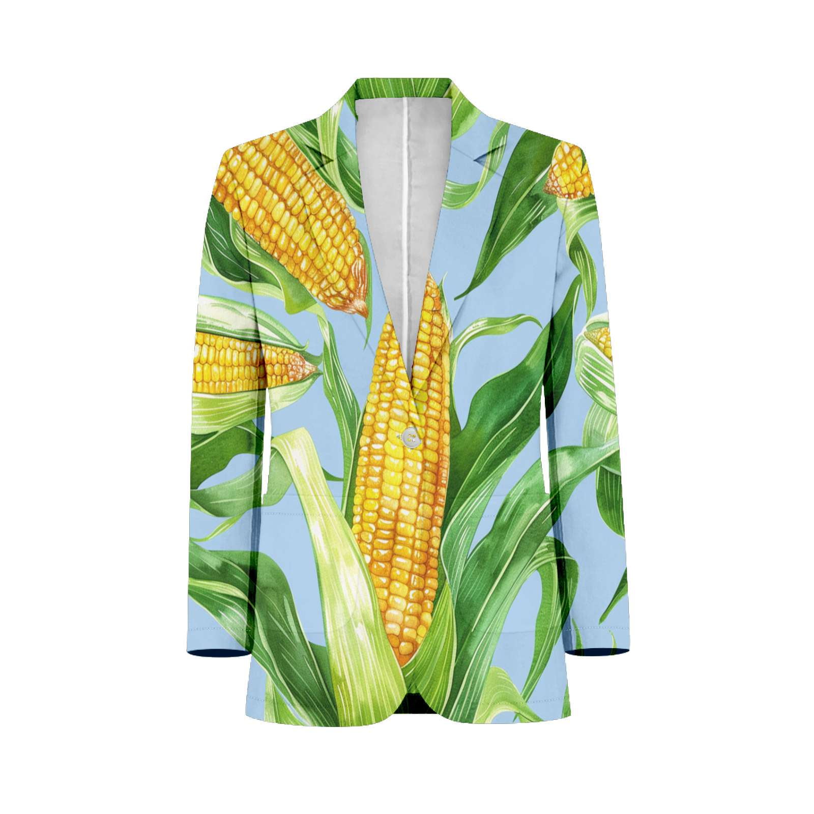 Golden Corn And Kernels Pattern Mens Suits Shawl Collar Slim Fit Suit ...