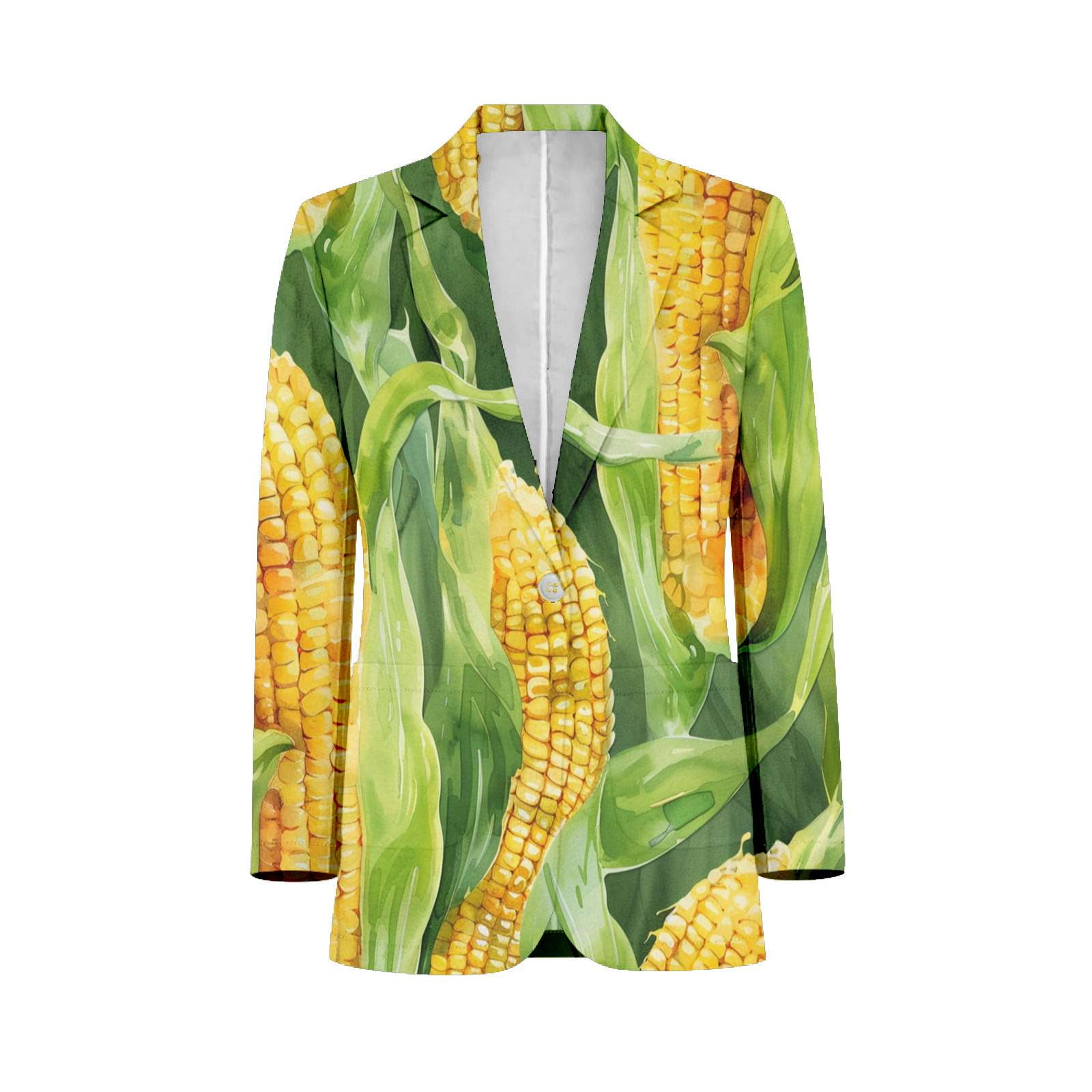Golden Corn And Kernels Pattern Mens Suits Shawl Collar Slim Fit Suit ...
