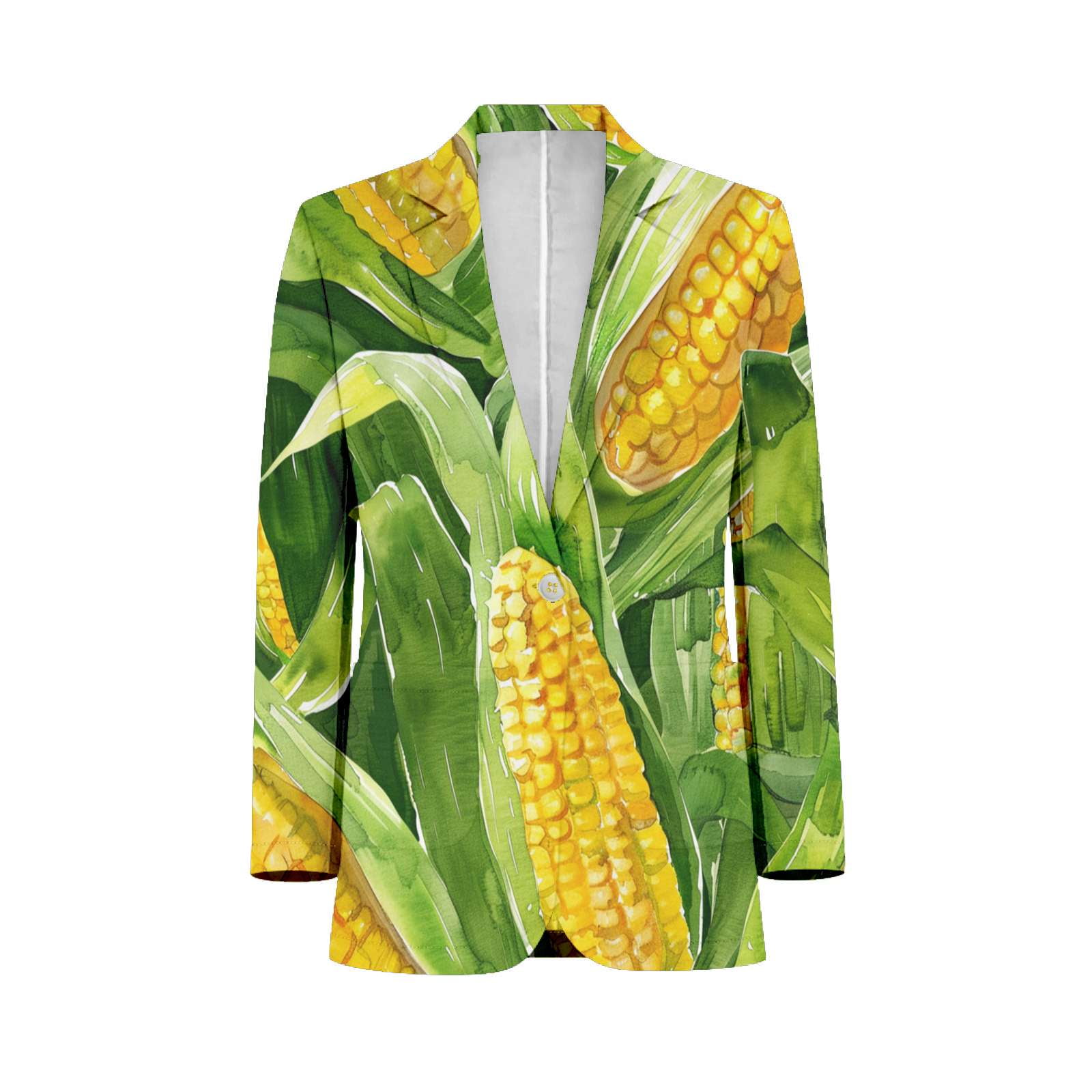 Golden Corn And Kernels Pattern Mens Suits Shawl Collar Slim Fit Suit ...