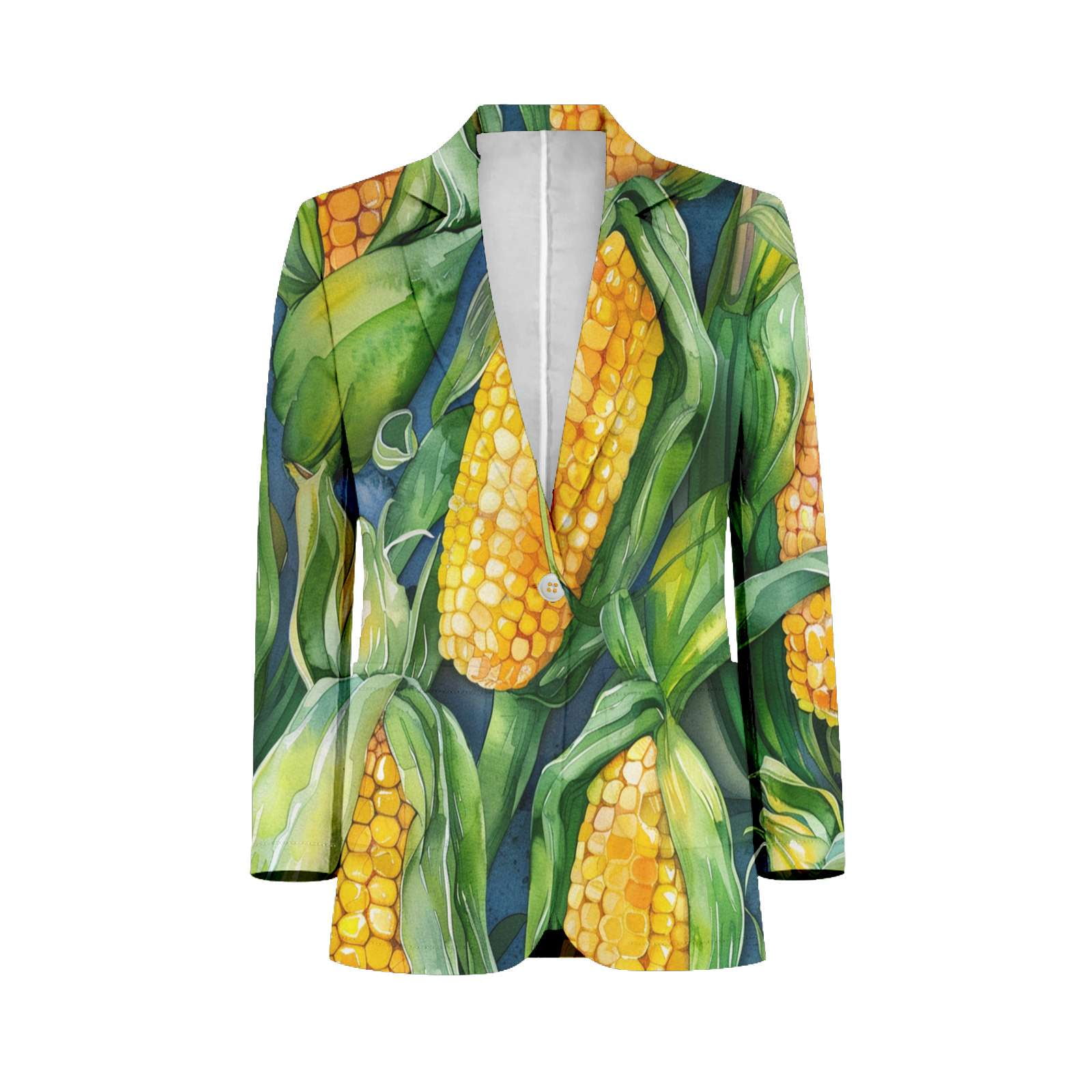 Golden Corn And Kernels Pattern Mens Suits Shawl Collar Slim Fit Suit ...