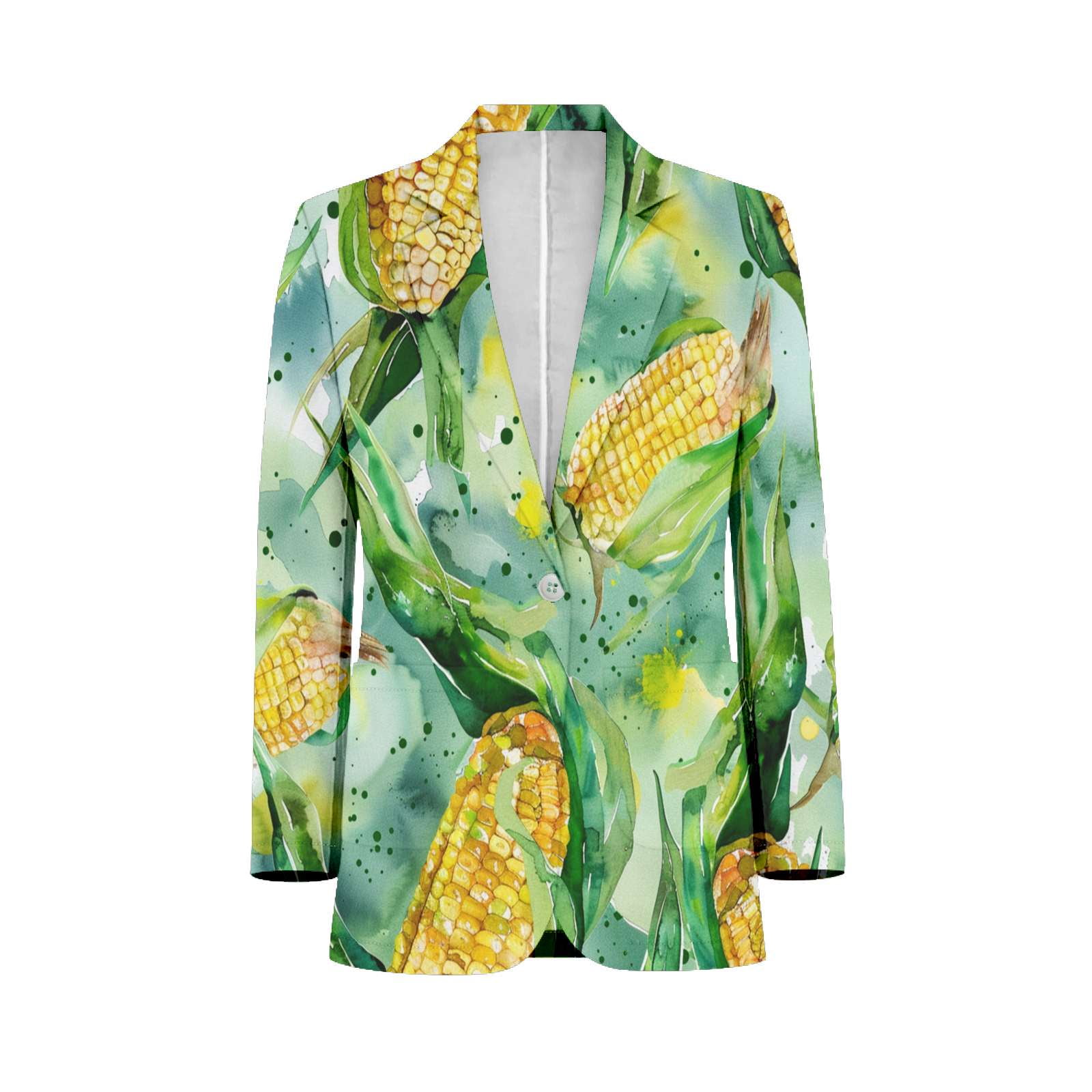 Golden Corn And Kernels Pattern Mens Suits Shawl Collar Slim Fit Suit ...