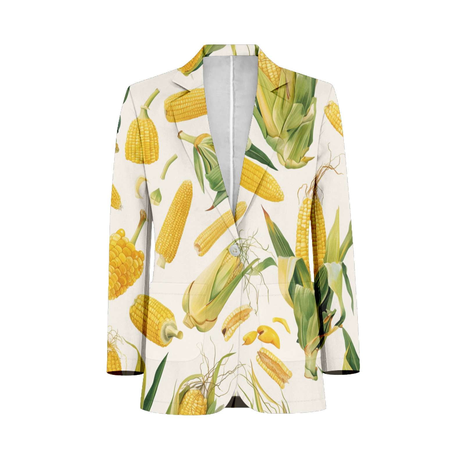 Golden Corn And Kernels Pattern Mens Suits Shawl Collar Slim Fit Suit ...
