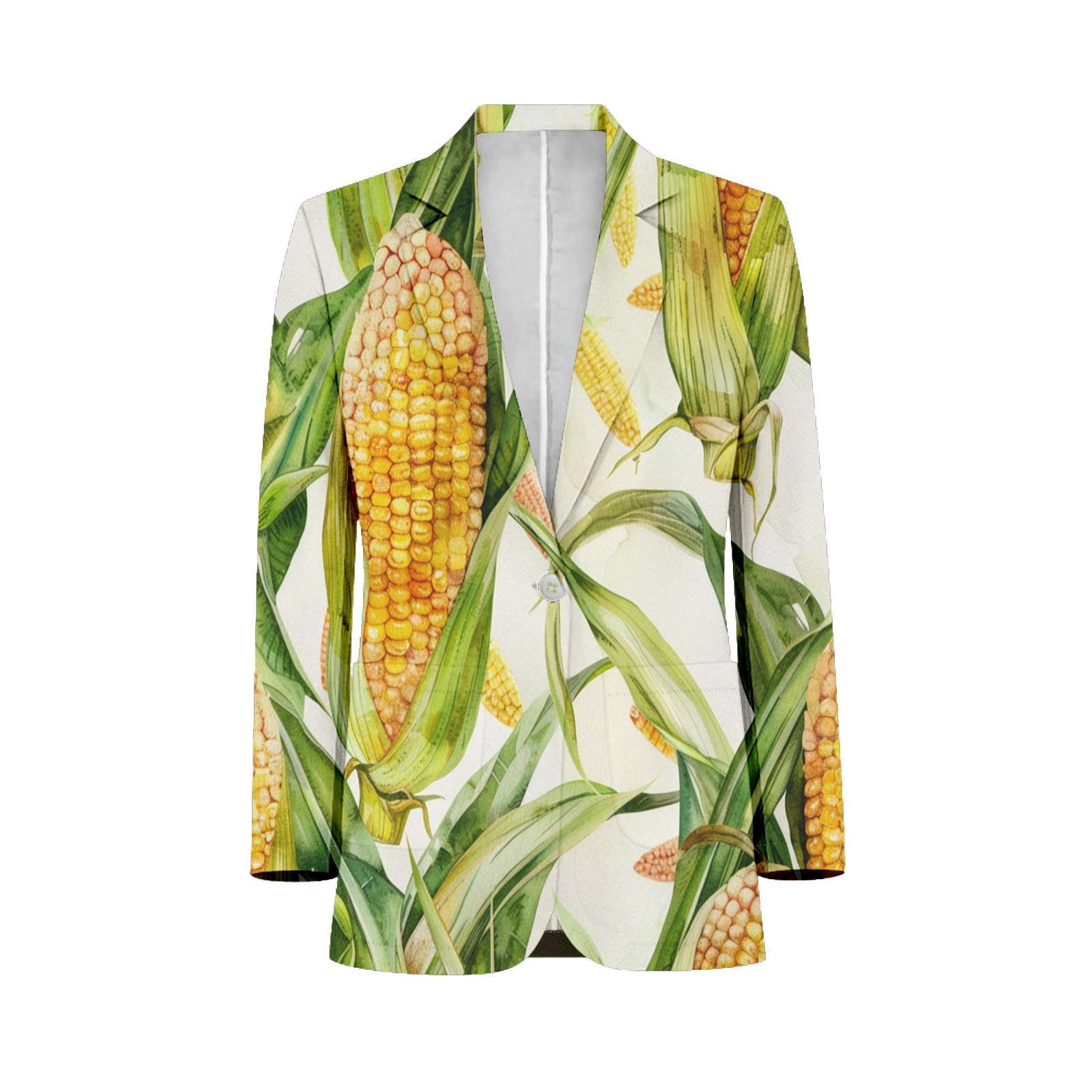 Golden Corn And Kernels Pattern Mens Suits Shawl Collar Slim Fit Suit ...