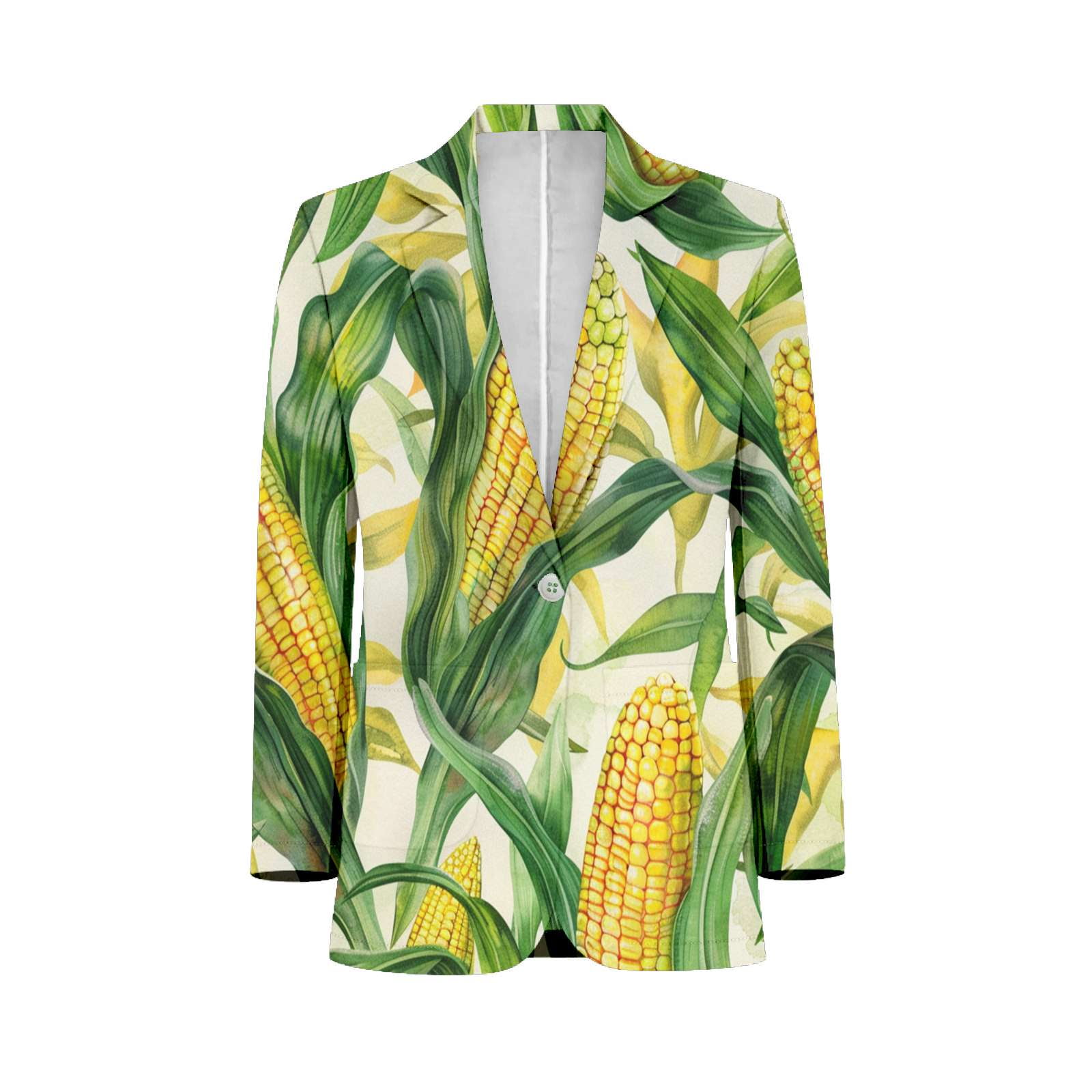 Golden Corn And Kernels Pattern Mens Suits Shawl Collar Slim Fit Suit ...