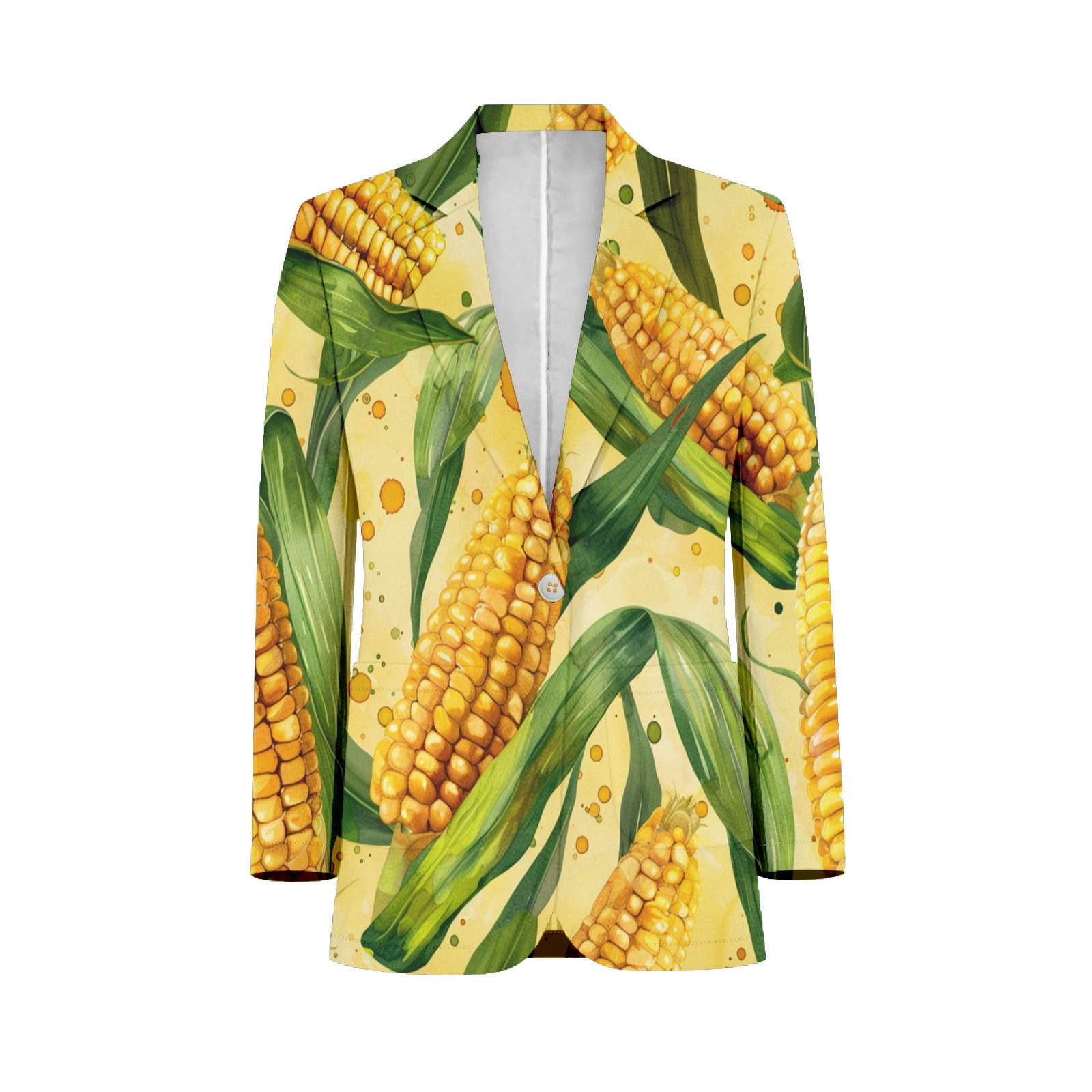 Golden Corn And Kernels Pattern Mens Suits Shawl Collar Slim Fit Suit ...