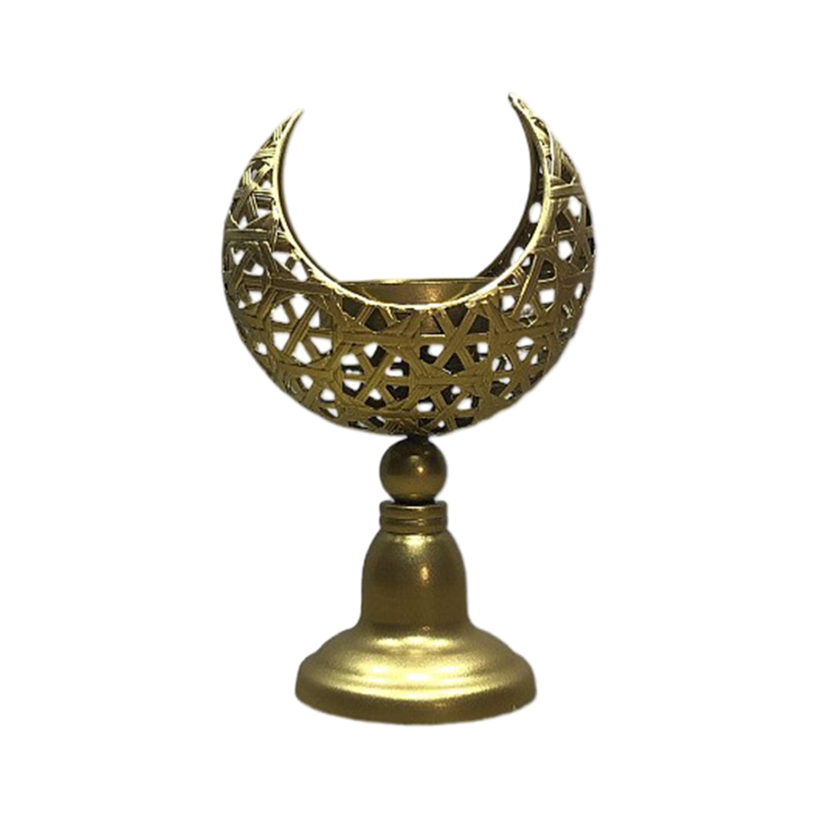Golden Crescent Moon Candlestick Holder with Star Pendant, Decorative ...
