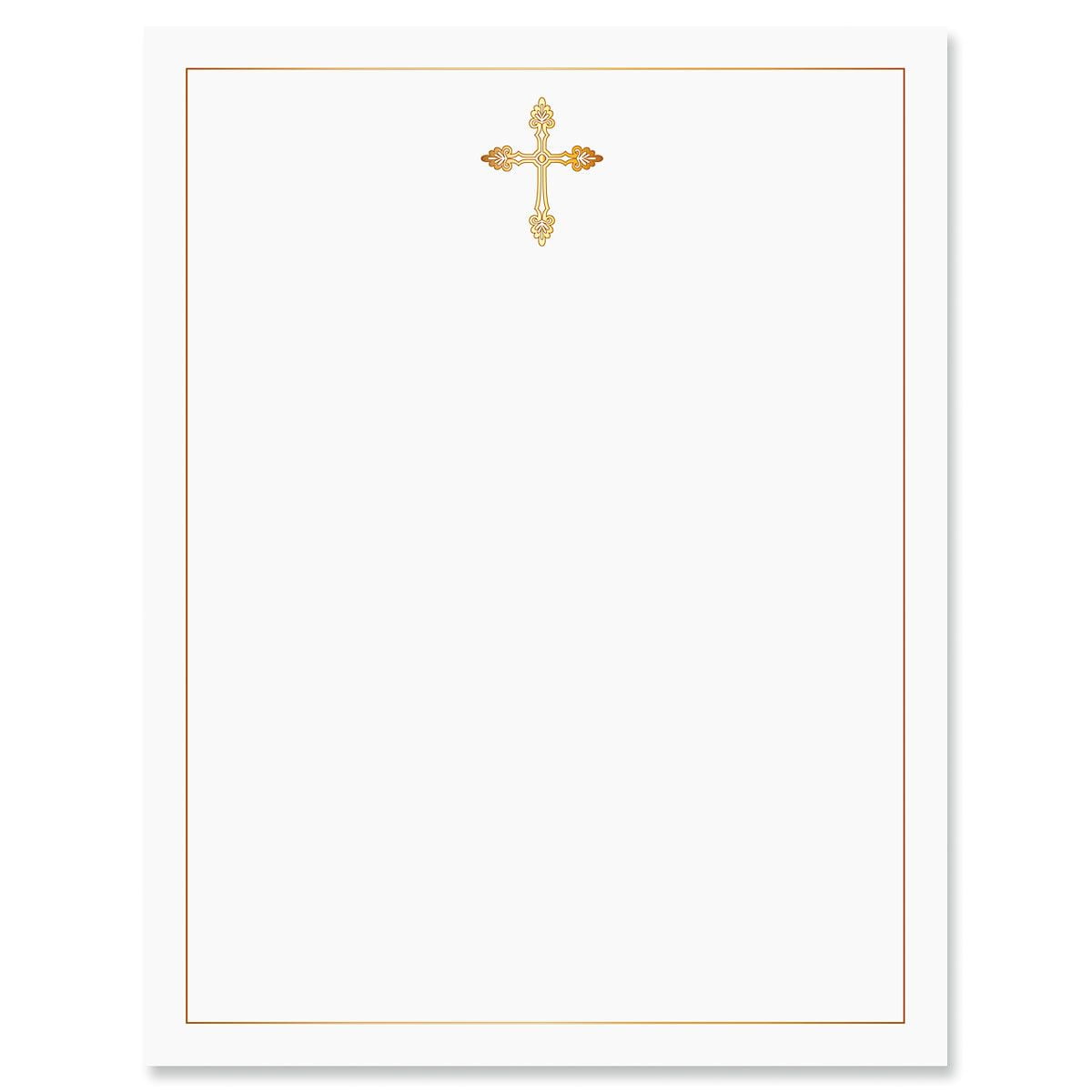 Golden Cross 2 Faith Letter Papers - Set of 25, Religious stationery ...