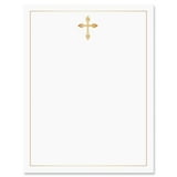 Golden Cross 2 Faith Letter Papers - Set of 25, Religious stationery ...