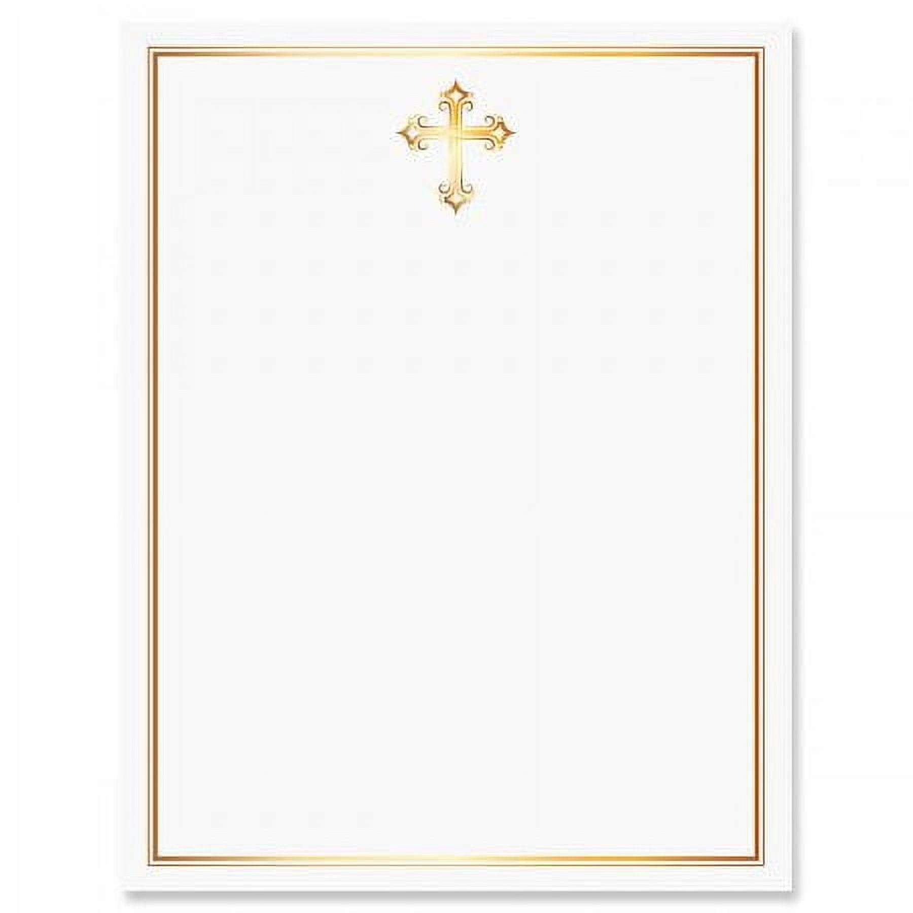 Golden Cross Faith Letter Papers - Set of 25, Religious stationery ...
