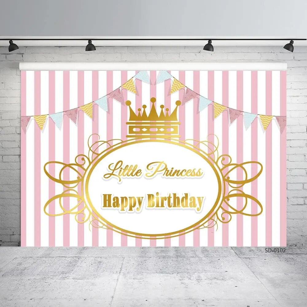 Golden Crown Banner Curtain Birthday Party Backgrounds Newborn Princess ...