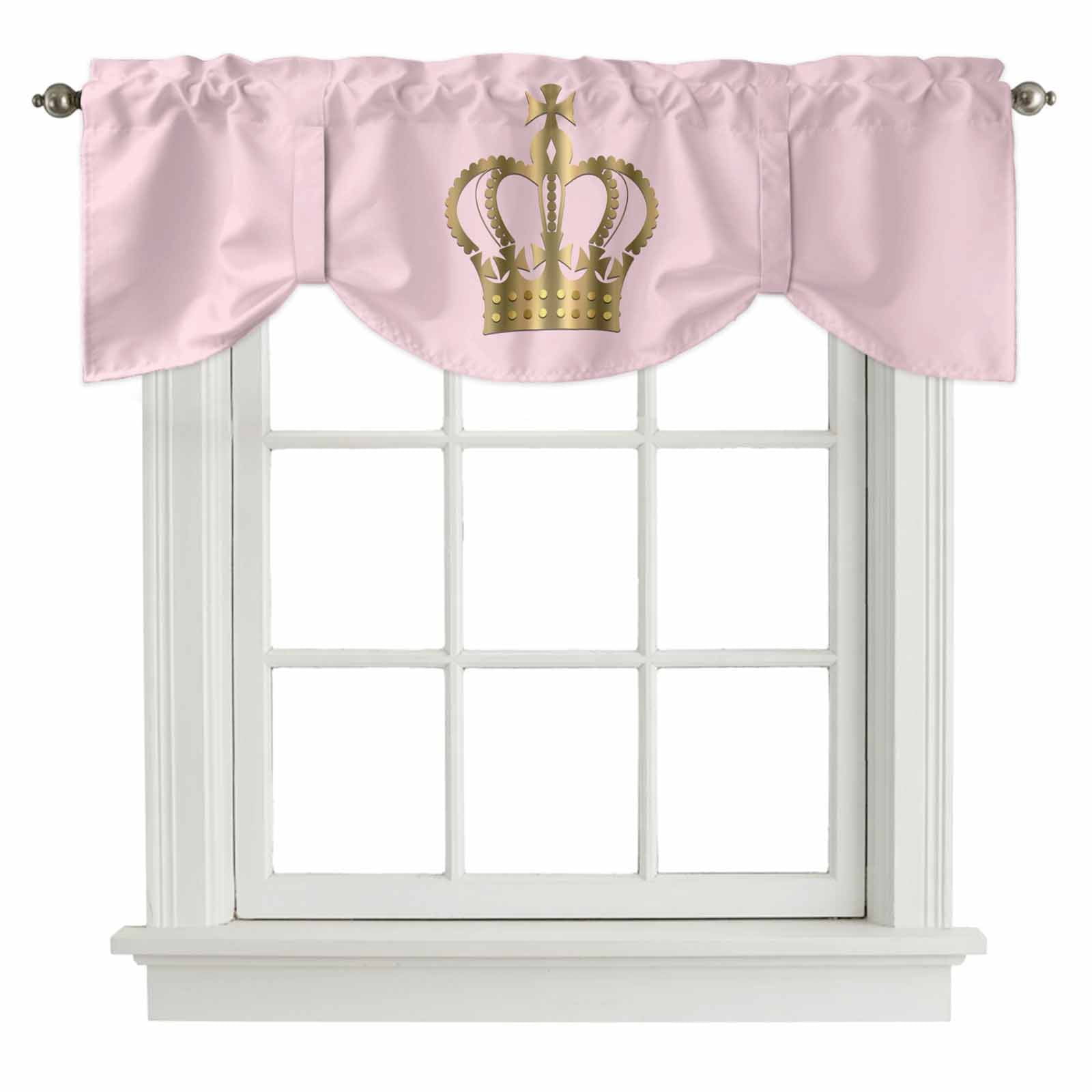 Golden Crown Tie Up Valance Curtains for Windows, Kitchen Curtains ...