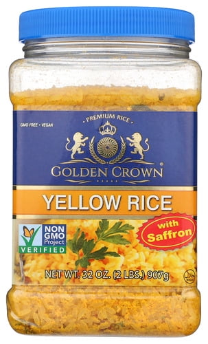 Golden Crown Yellow Rice with Saffron 2 lb (Pack Of 4) - Walmart.com