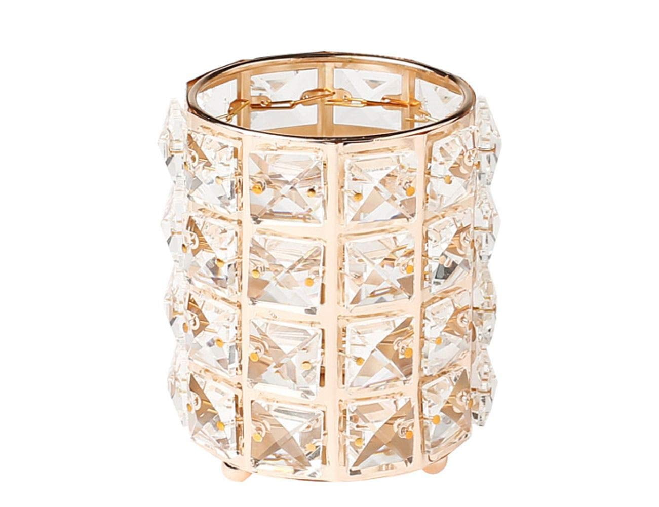 Golden Crystal Makeup Brushes Holder Organizer for Cosmetics Comb ...