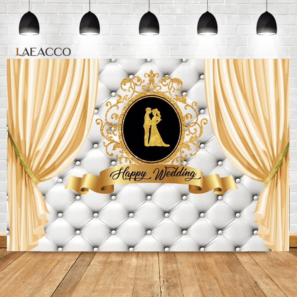Golden Curtain Sequin Bride Groom Wedding Scene Decor Photocall ...