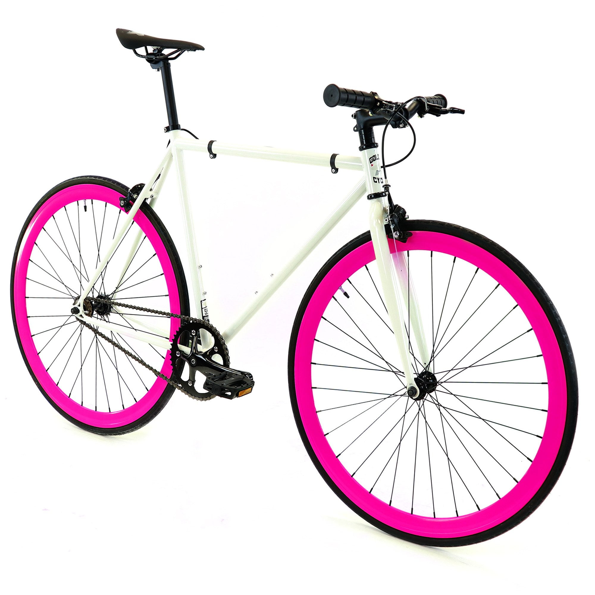 Golden Cycles Fixed Gear Bike Steel Frame Fixie with Deep V Rims ...