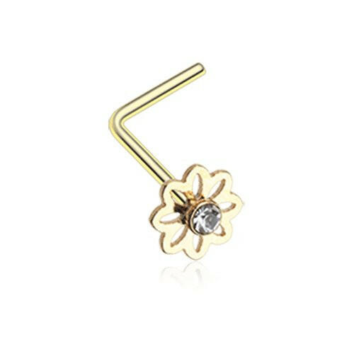 Golden Daisy Breeze Sparkle L-Shaped Nose Ring - Walmart.com