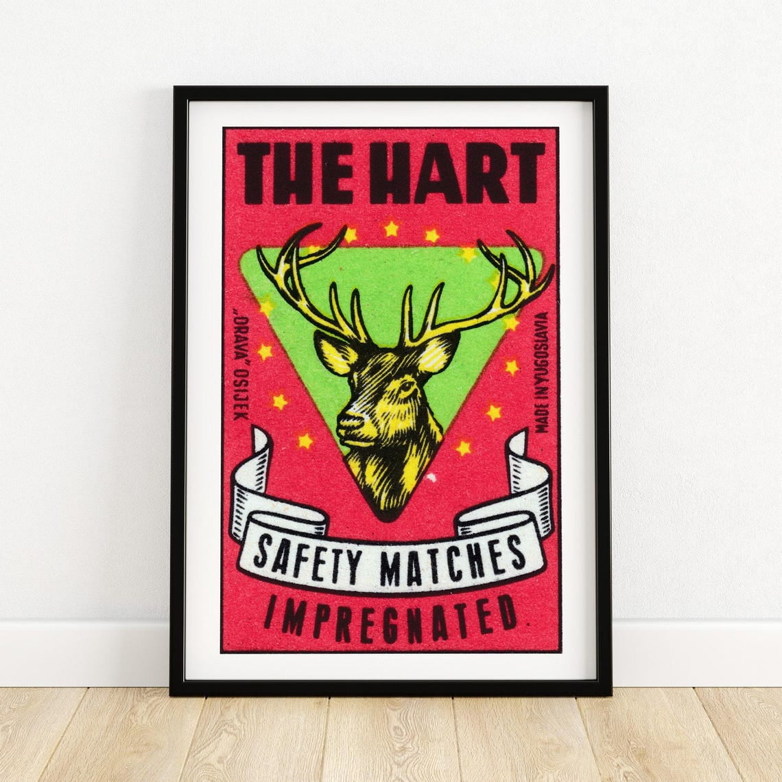 Golden Deer - Matchbox Print - Aesthetic Wall Art - Vintage Eastern ...