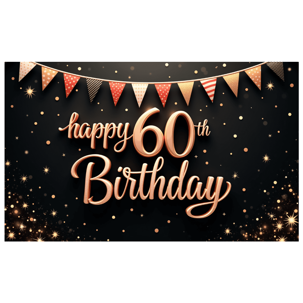 Golden Design Birthday Banner Milestone Birthday Banner Starry Design ...