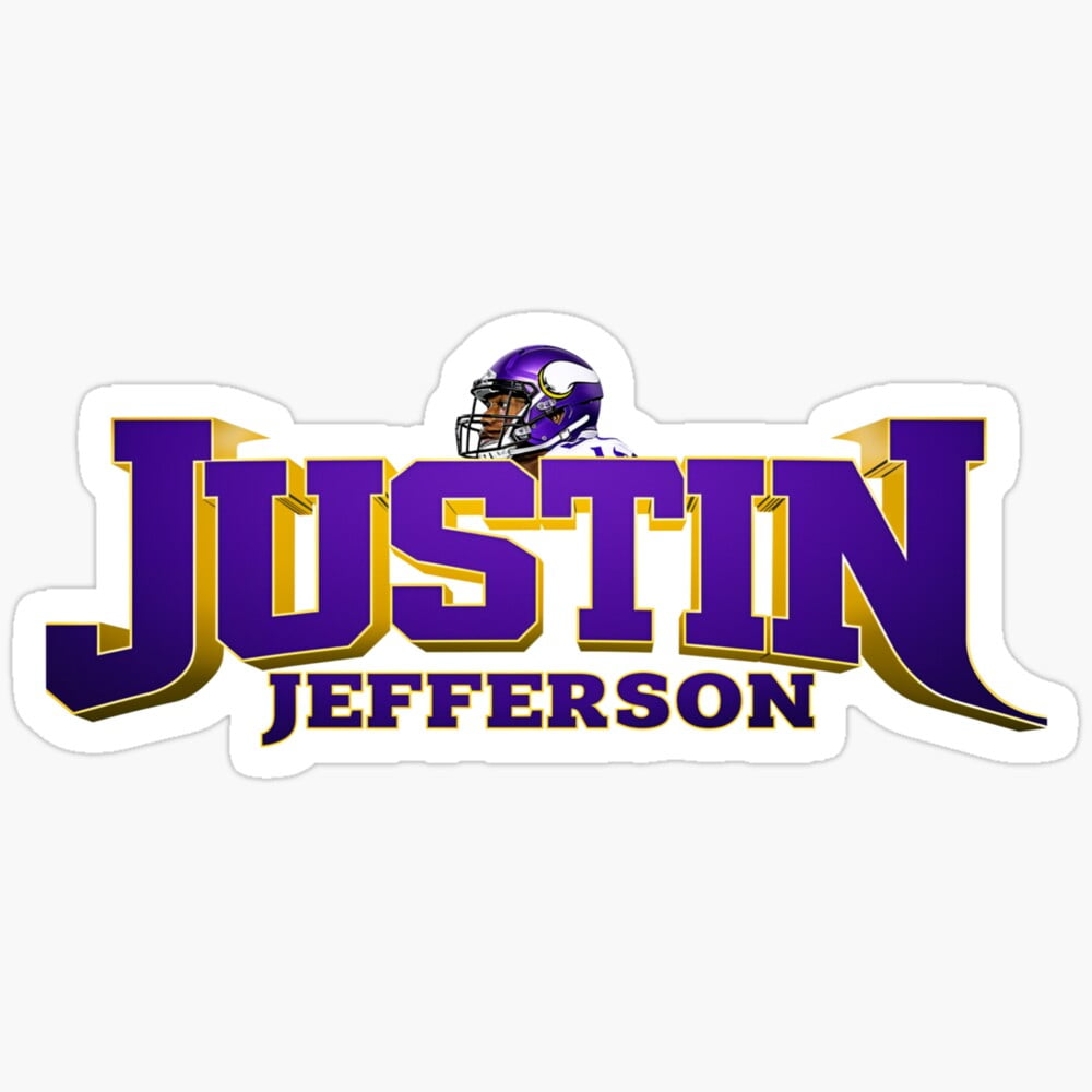 Golden Design: The Justin Jefferson Name Design Sticker Baseball ...