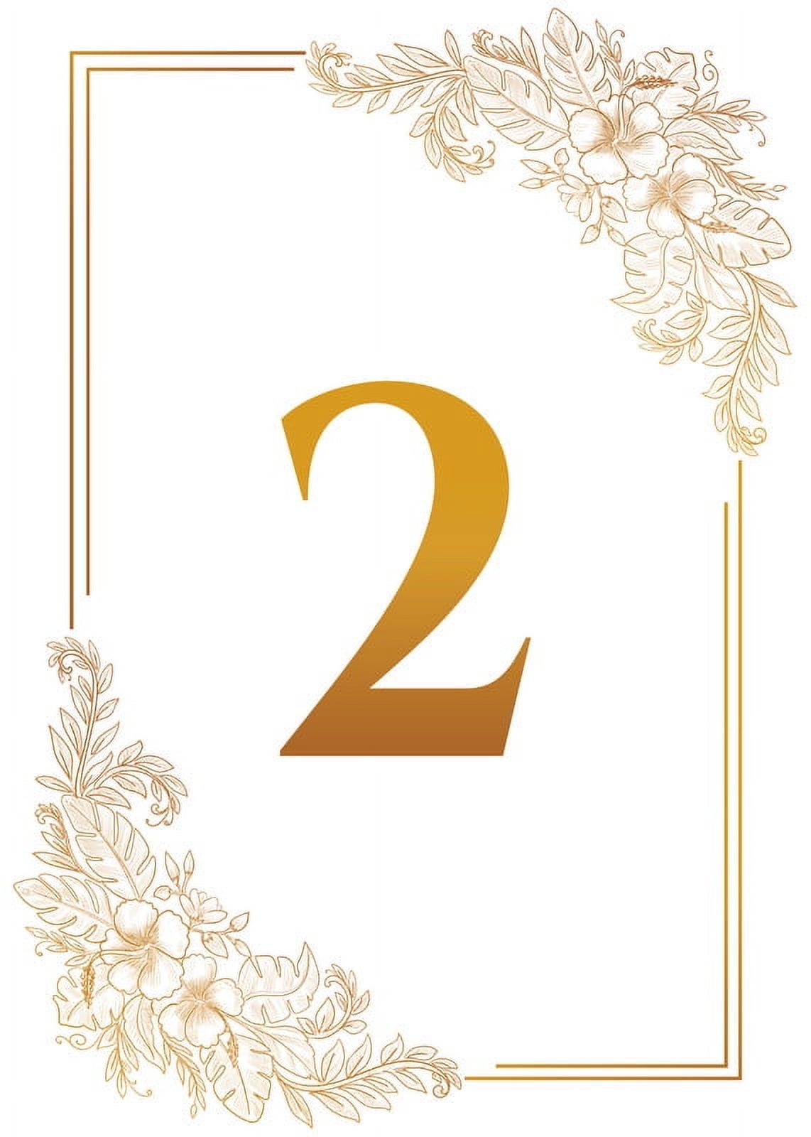 Golden Design Table Number Cards Double Sided Party Table Numbers for ...
