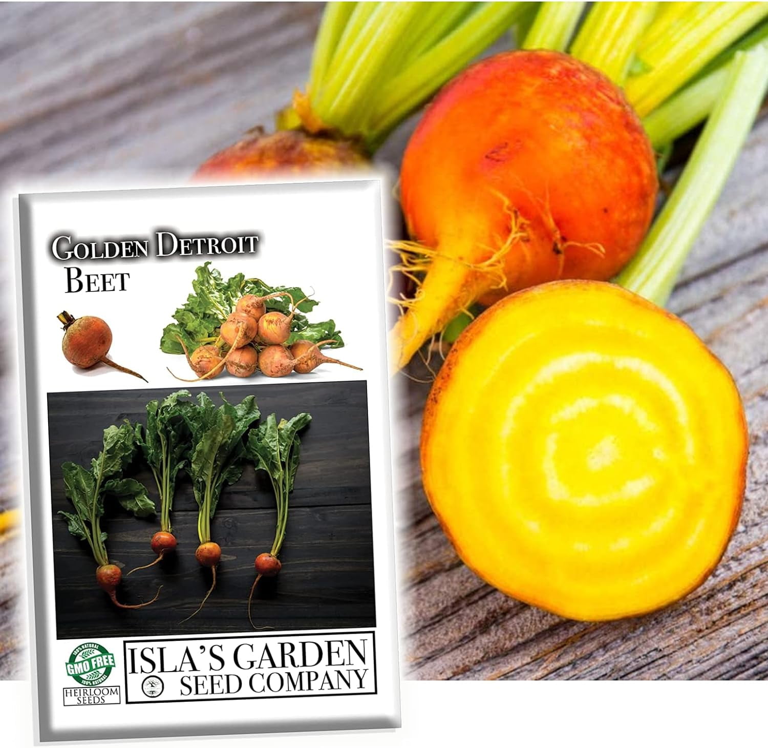 Golden Detroit Beet Seeds, 100 Heirloom Seeds Per Packet, Non GMO Seeds ...