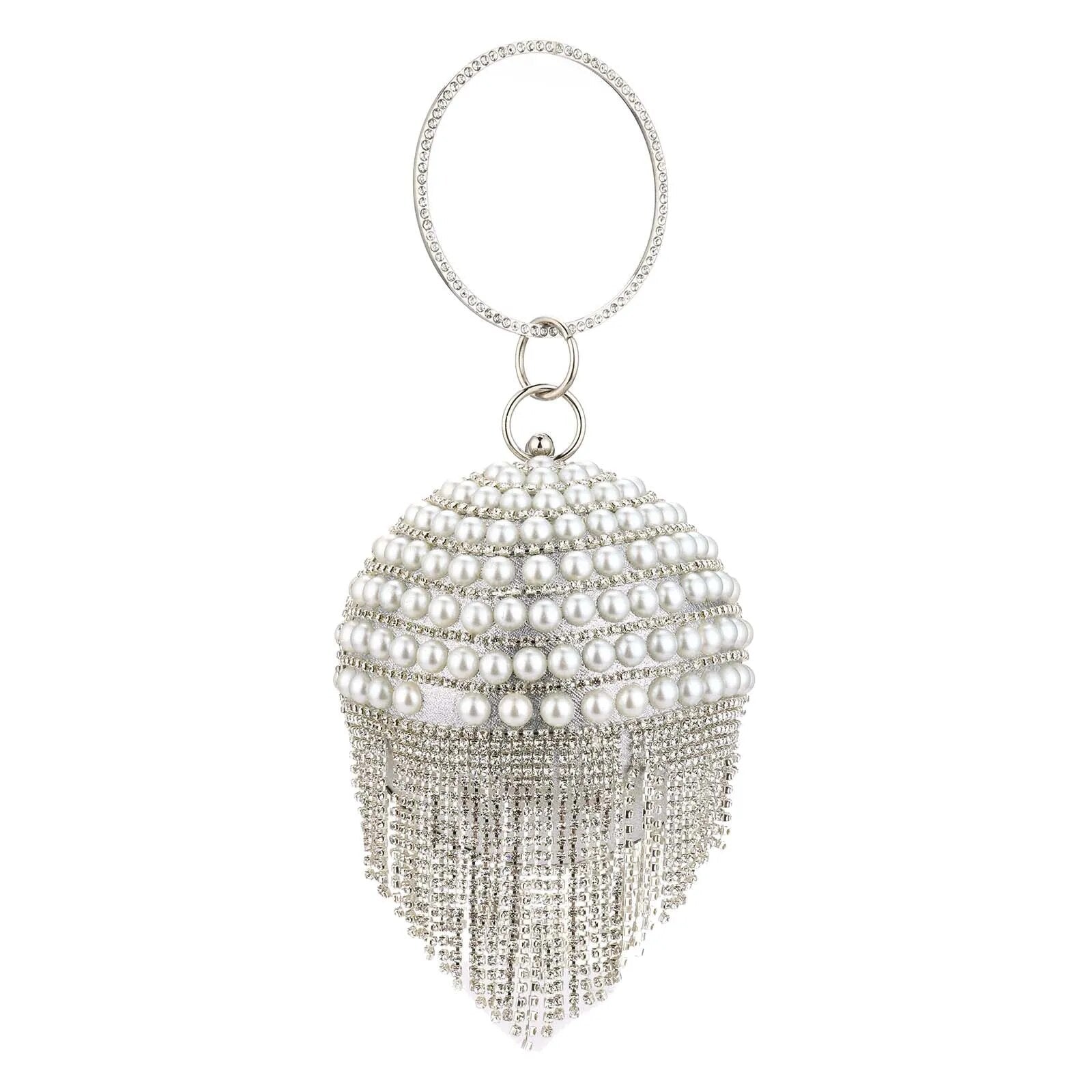 Golden Diamond Tassel Women Party Metal Crystal Clutches Evening Bags ...