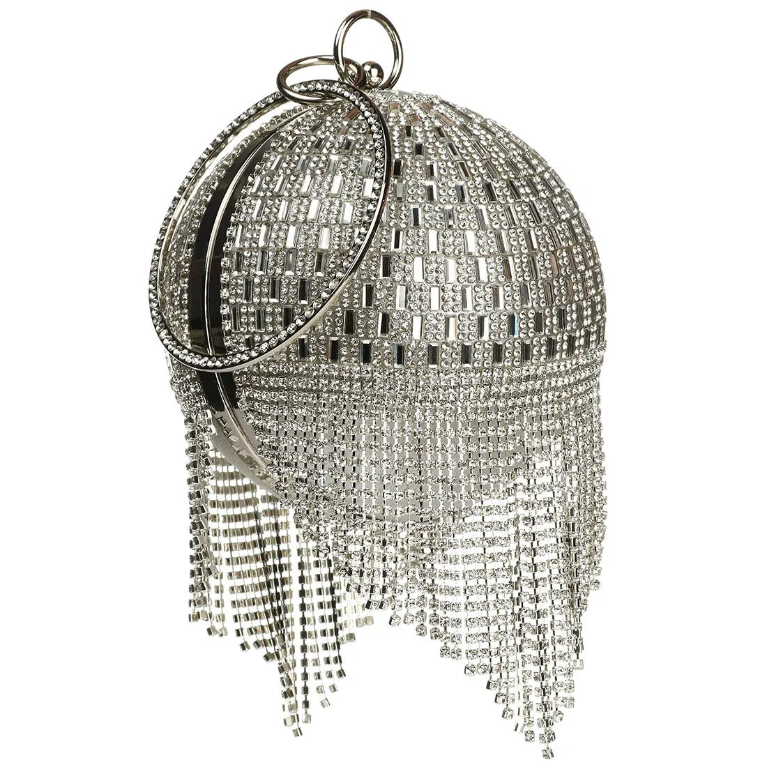 Golden Diamond Tassel Women Party Metal Crystal Clutches Evening Bags ...
