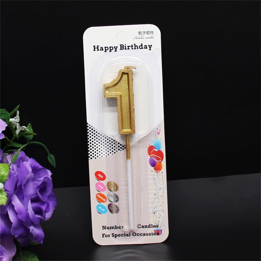 Golden Digital Candle Birthday Candle Birthday Cake Decoration Long Rod ...