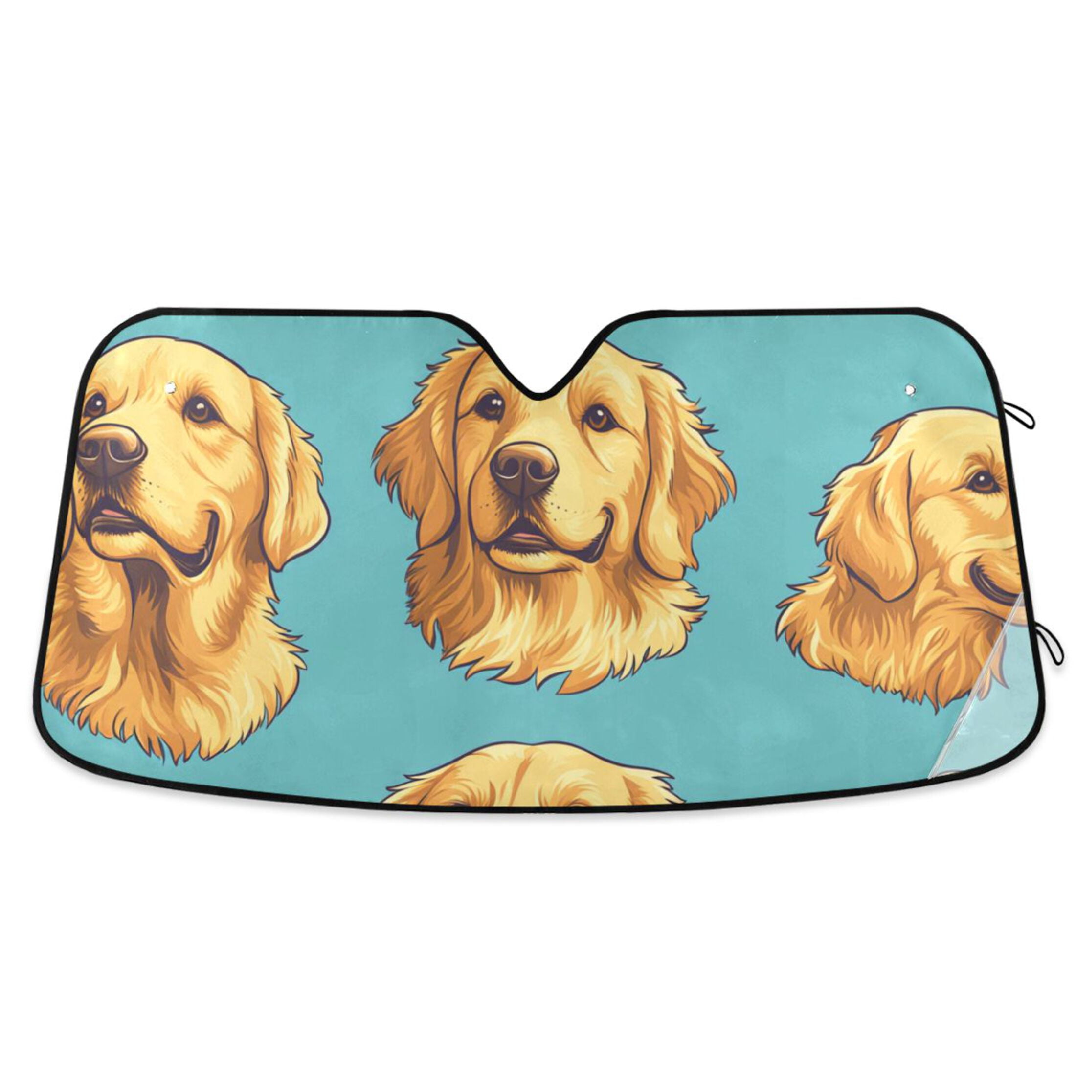 Golden Dogs Car Windshield Sun Shade Reflector Sunshade Foldable for ...