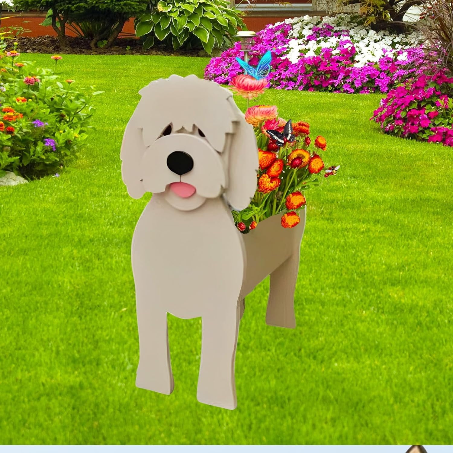 Golden Doodle Dog Planter Plant Pots, Cute Garden Dog Flower Planter ...