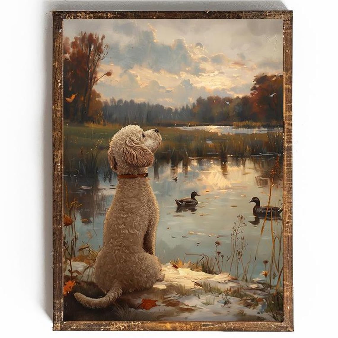Golden Doodle Doodle Dog Art Cabin Wall Art Hunting Decor Duck Hunting ...