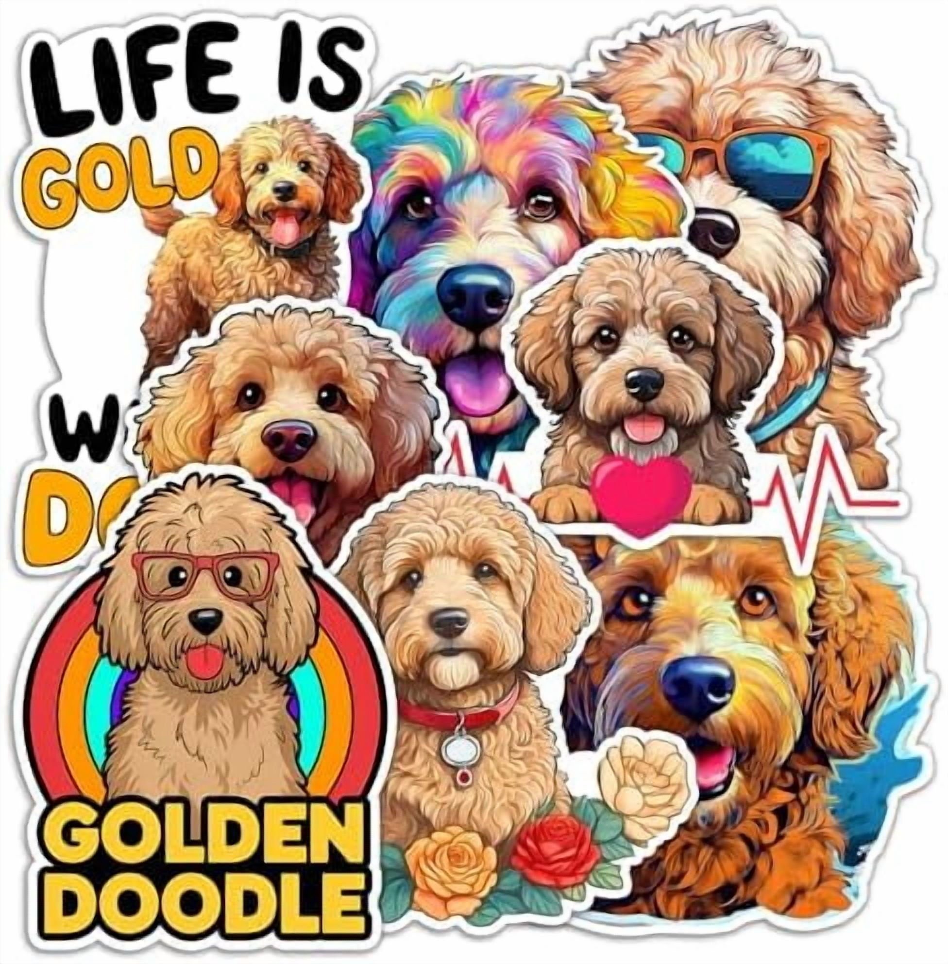 Golden Doodle Sticker 8 Pcs (Large Size) Vinyl Stickers Laptop ...