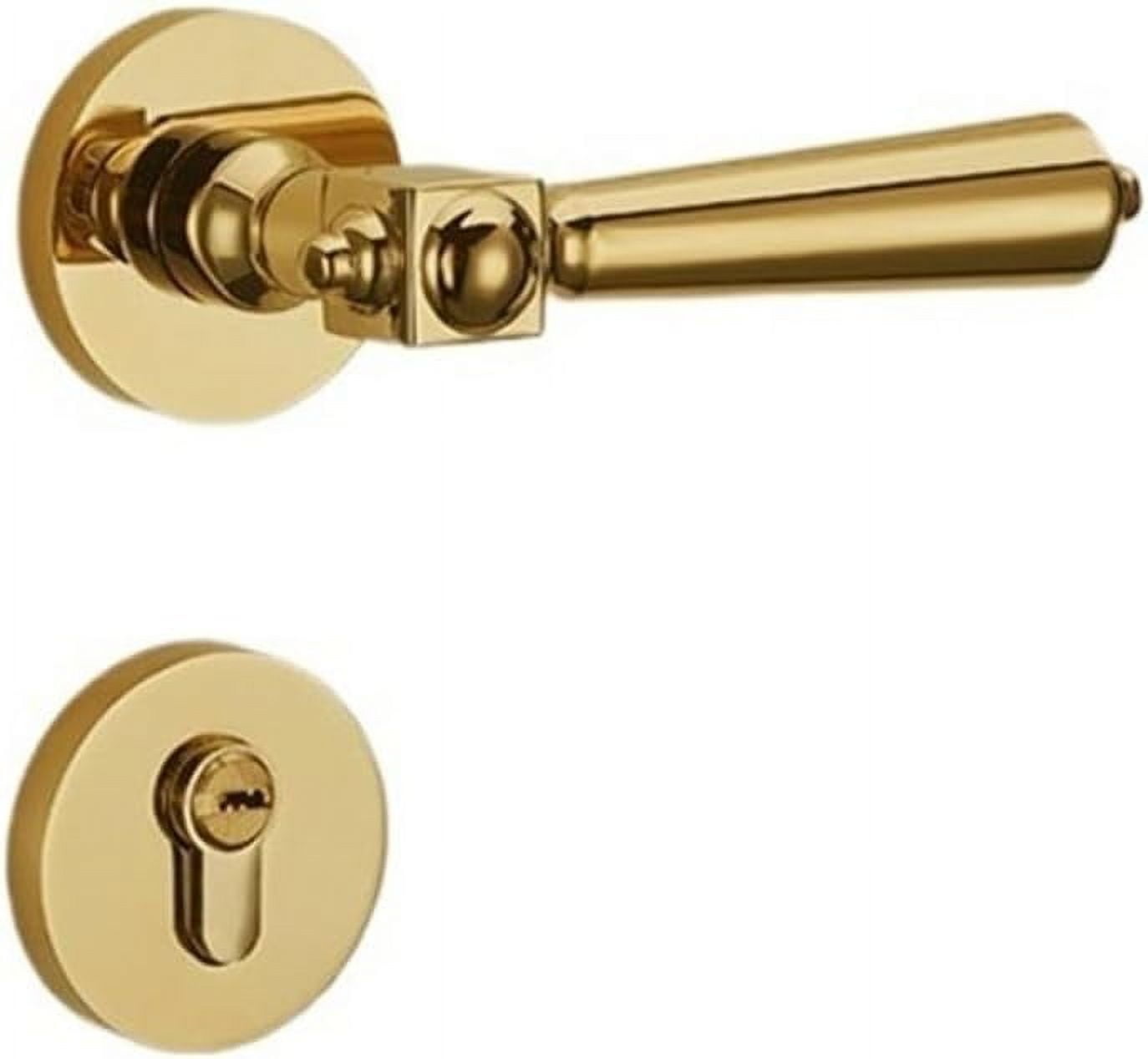 Golden Door Lock Bedroom Indoor Wooden Door Lock Light Luxury Magnetic ...